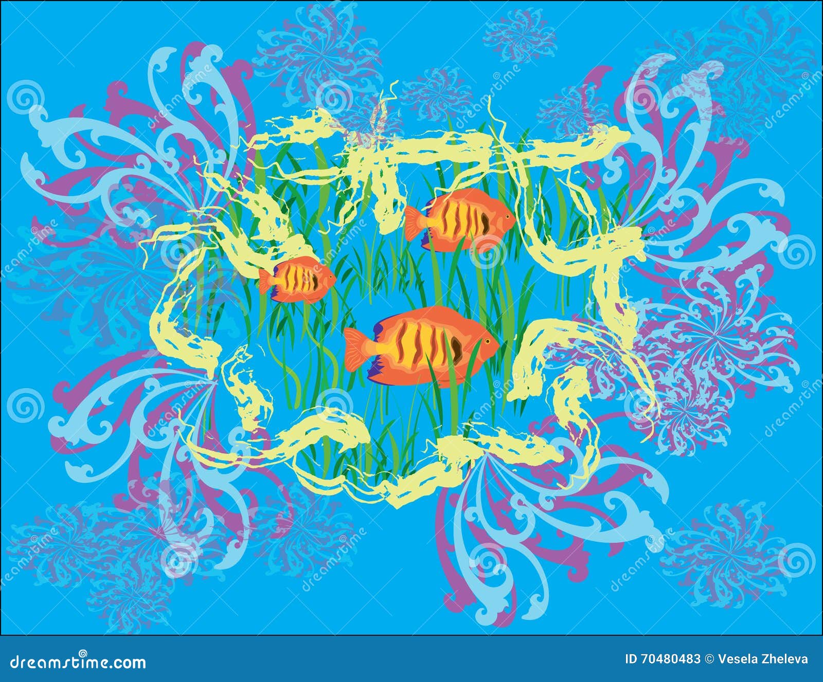 Fish stock illustration. Illustration of color, spring - 70480483