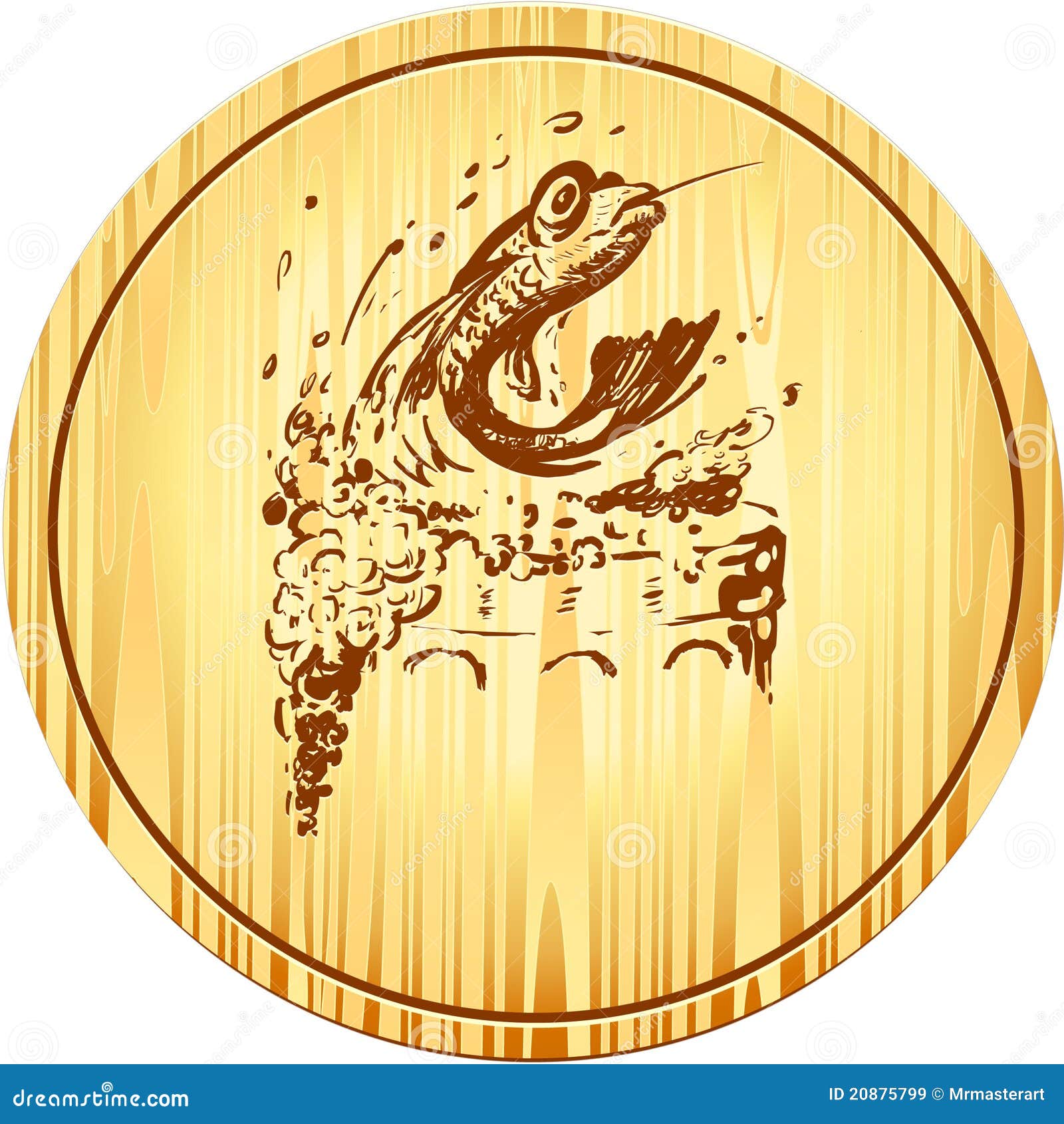 Fish and beer. stock vector. Illustration of drew, drops - 20875799