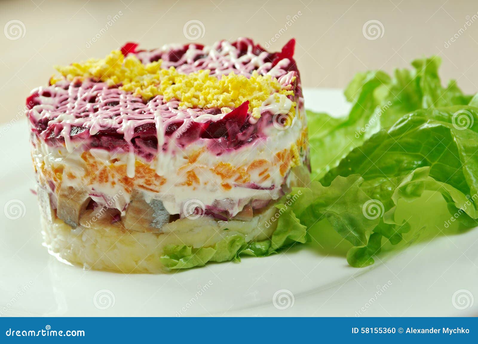 Fish and beets salad stock photo. Image of tongue, meal - 58155360