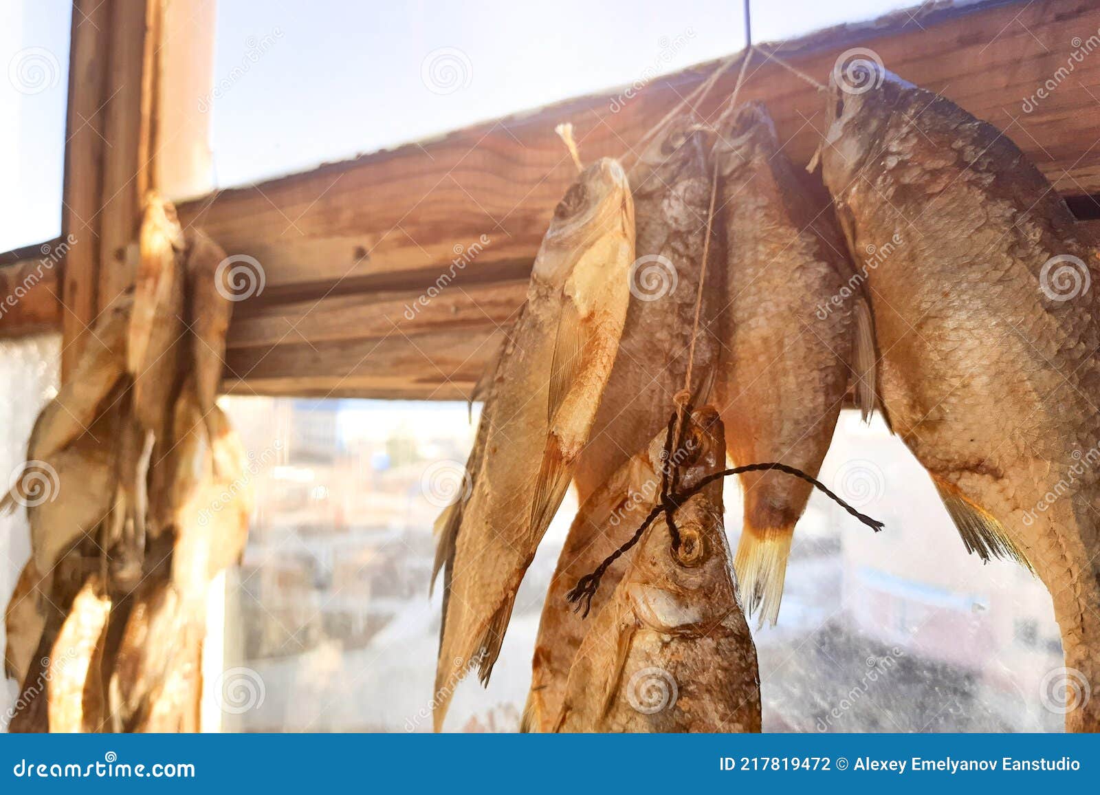 Fish is Being Dried on the Balcony of the House Stock Photo - Image of ...
