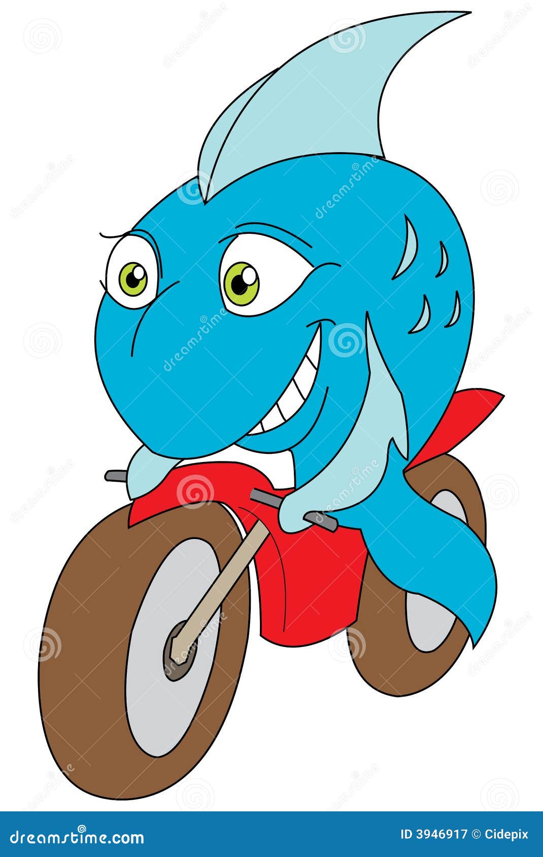 Fish bike stock vector. Illustration of water, motorcycle - 3946917