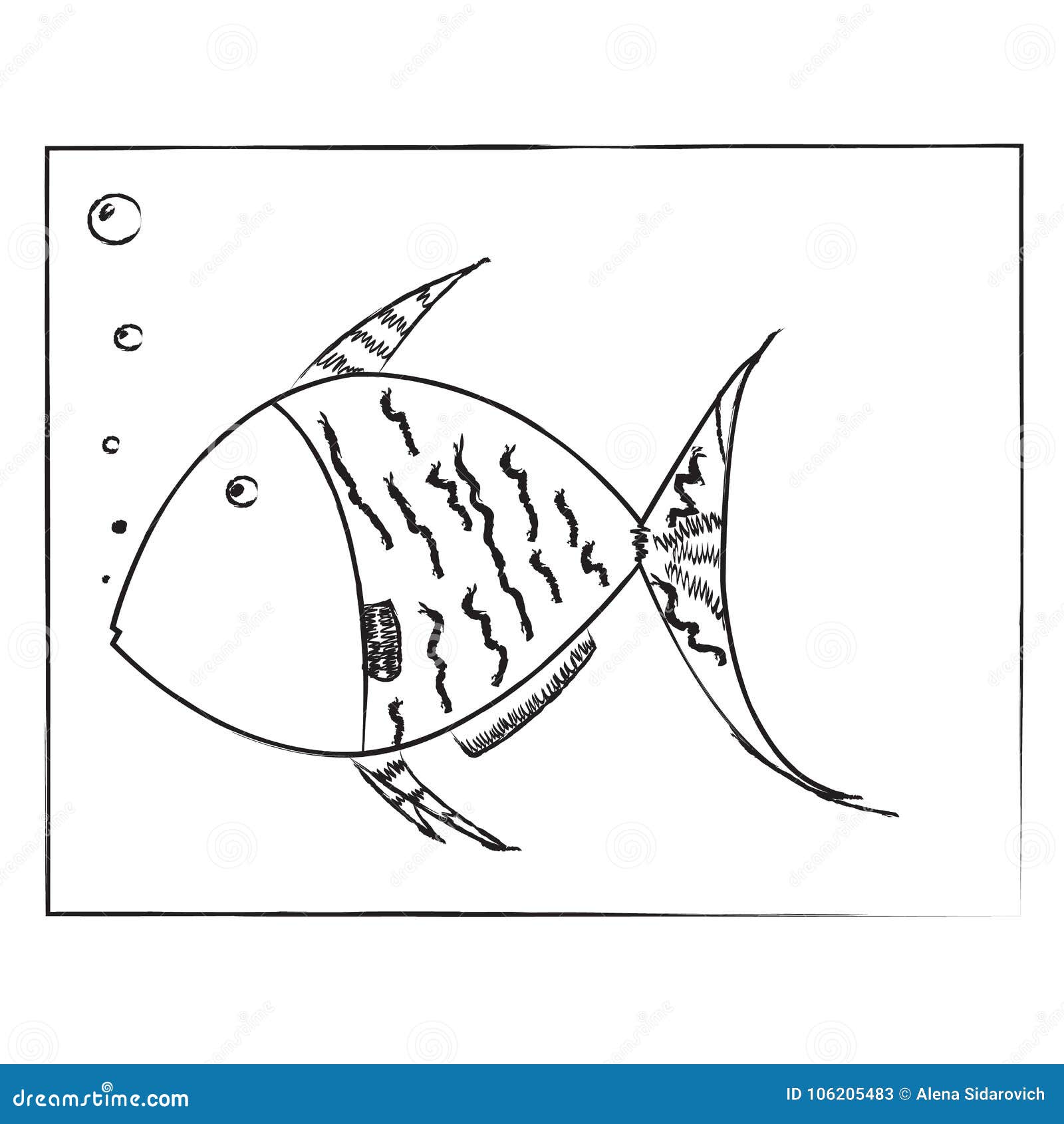 Fish on black blackboard stock illustration. Illustration of symbol ...