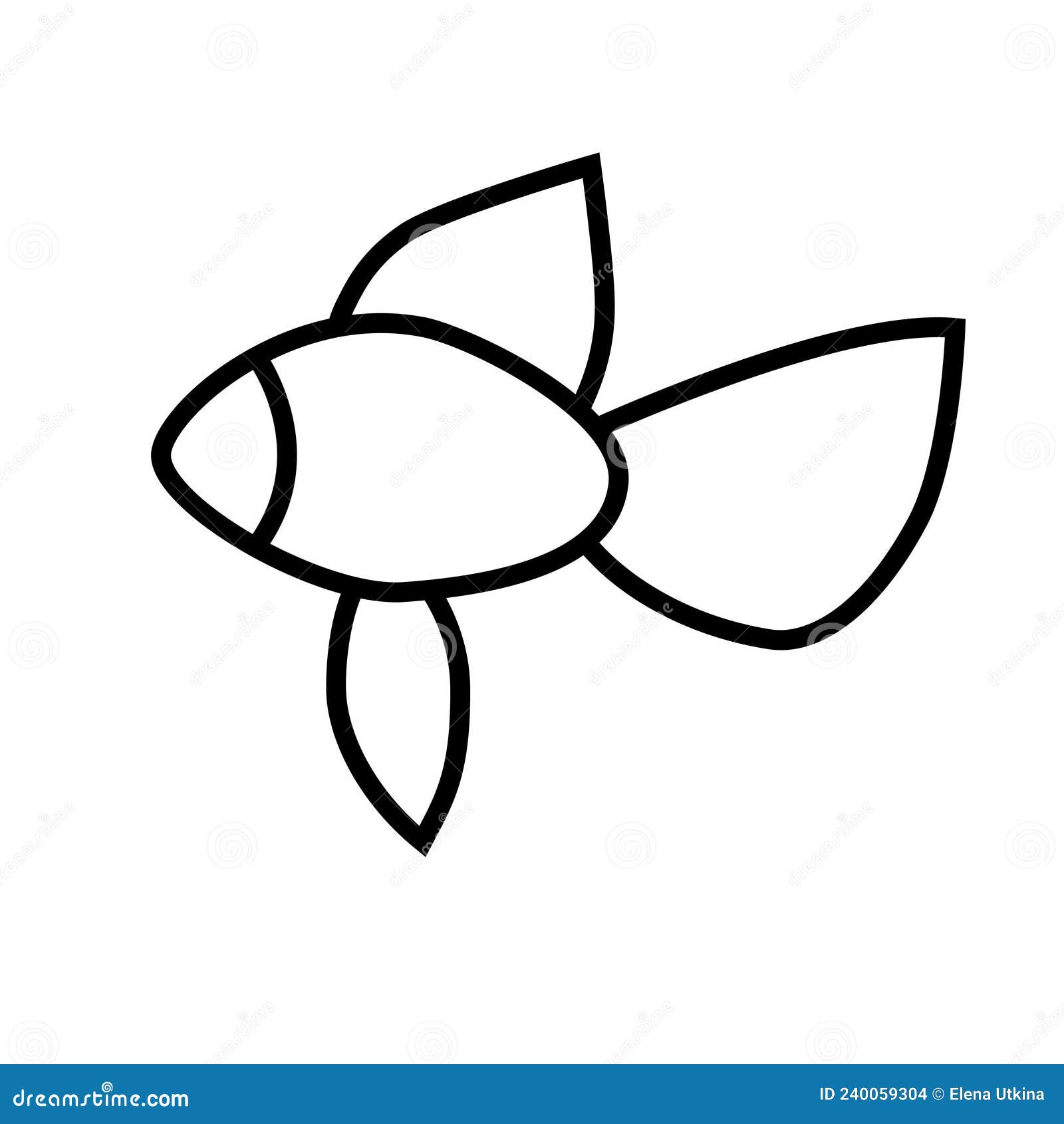 Fish Black Line Art Icons. Linear Style Isolated Stock Vector ...