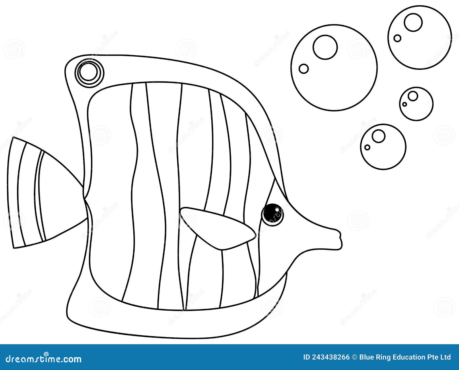 Fish Black and White Doodle Character Stock Vector - Illustration of ...
