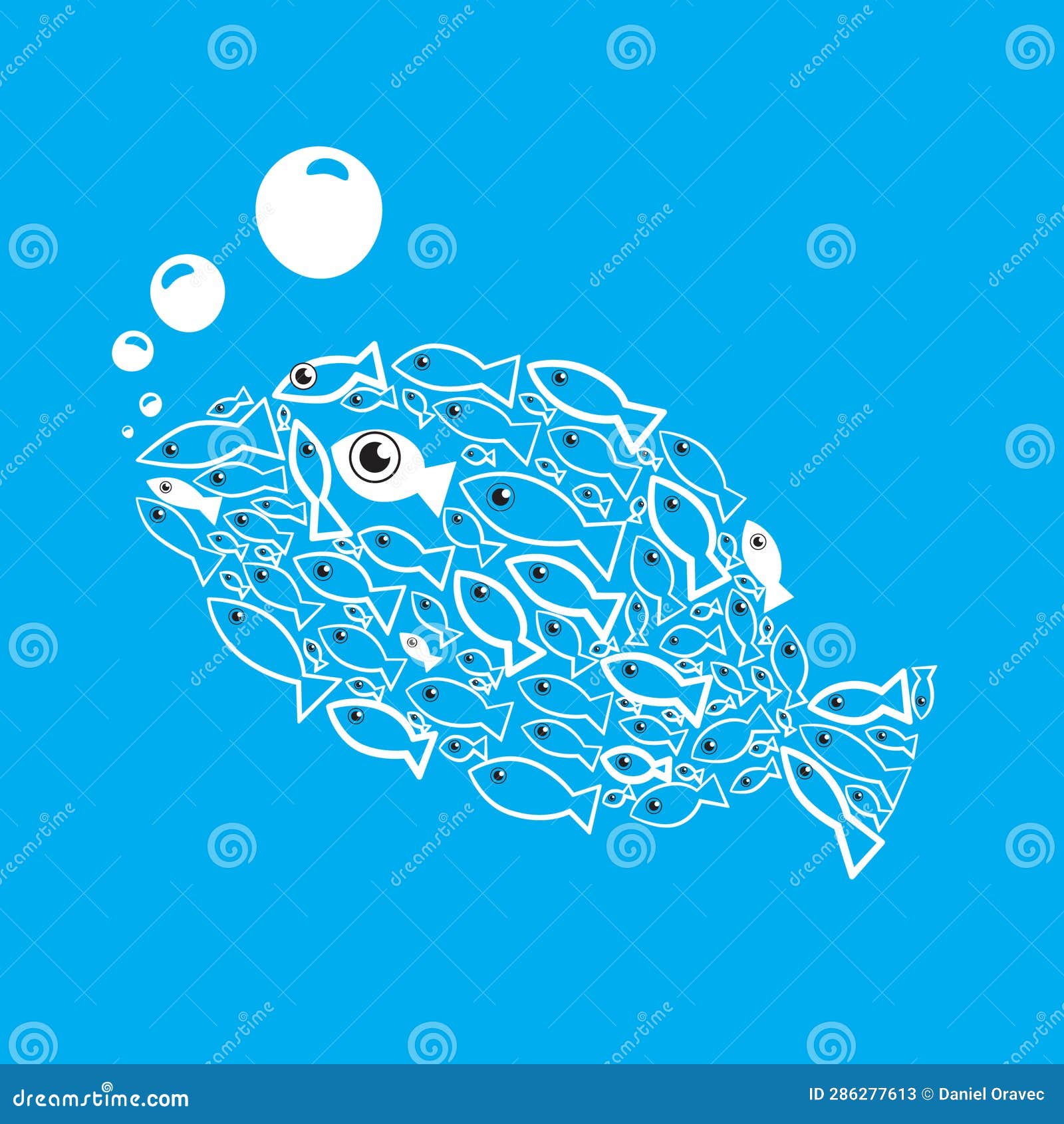 Fish on blue background stock vector. Illustration of natural - 286277613