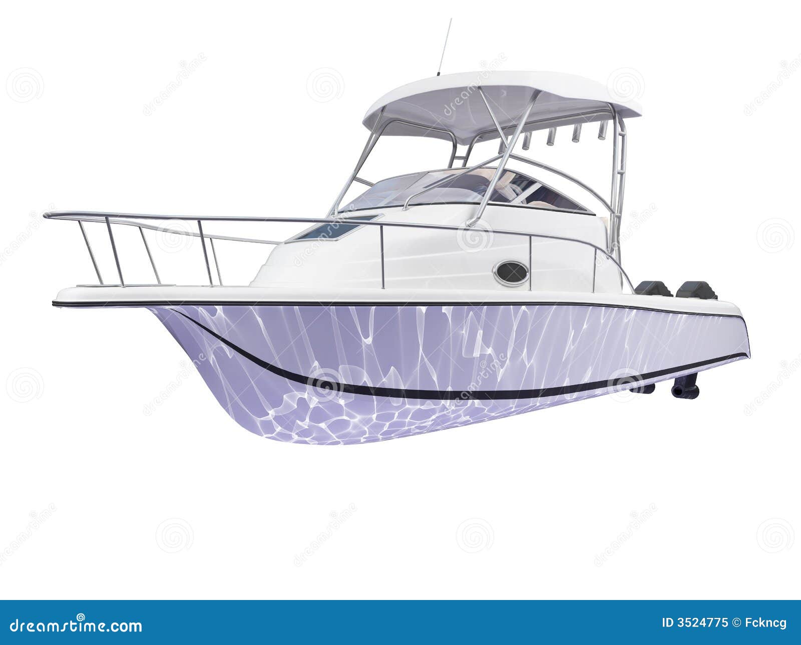 Fish Boat Isolated Back View Stock Illustration - Illustration of ...
