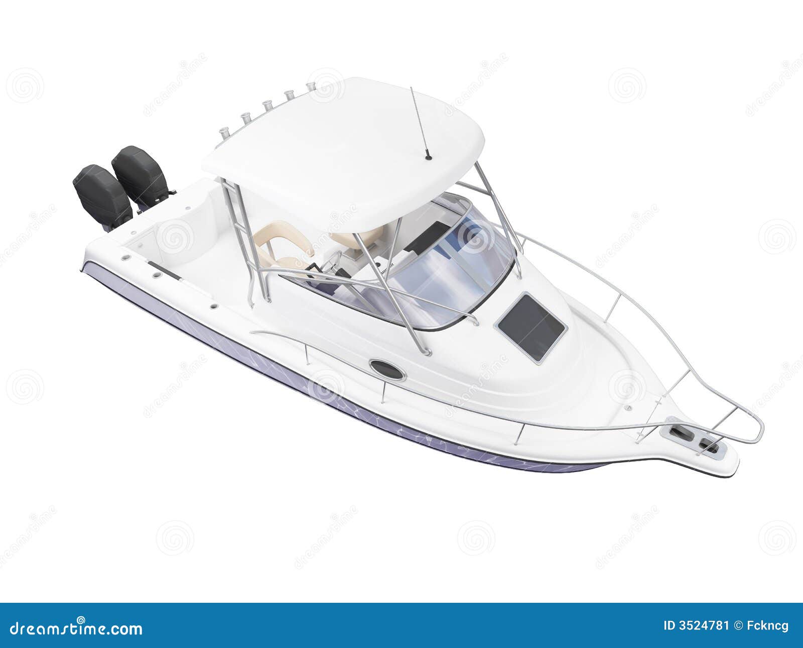 Fish Boat Isolated Back View Stock Illustration - Illustration of ...