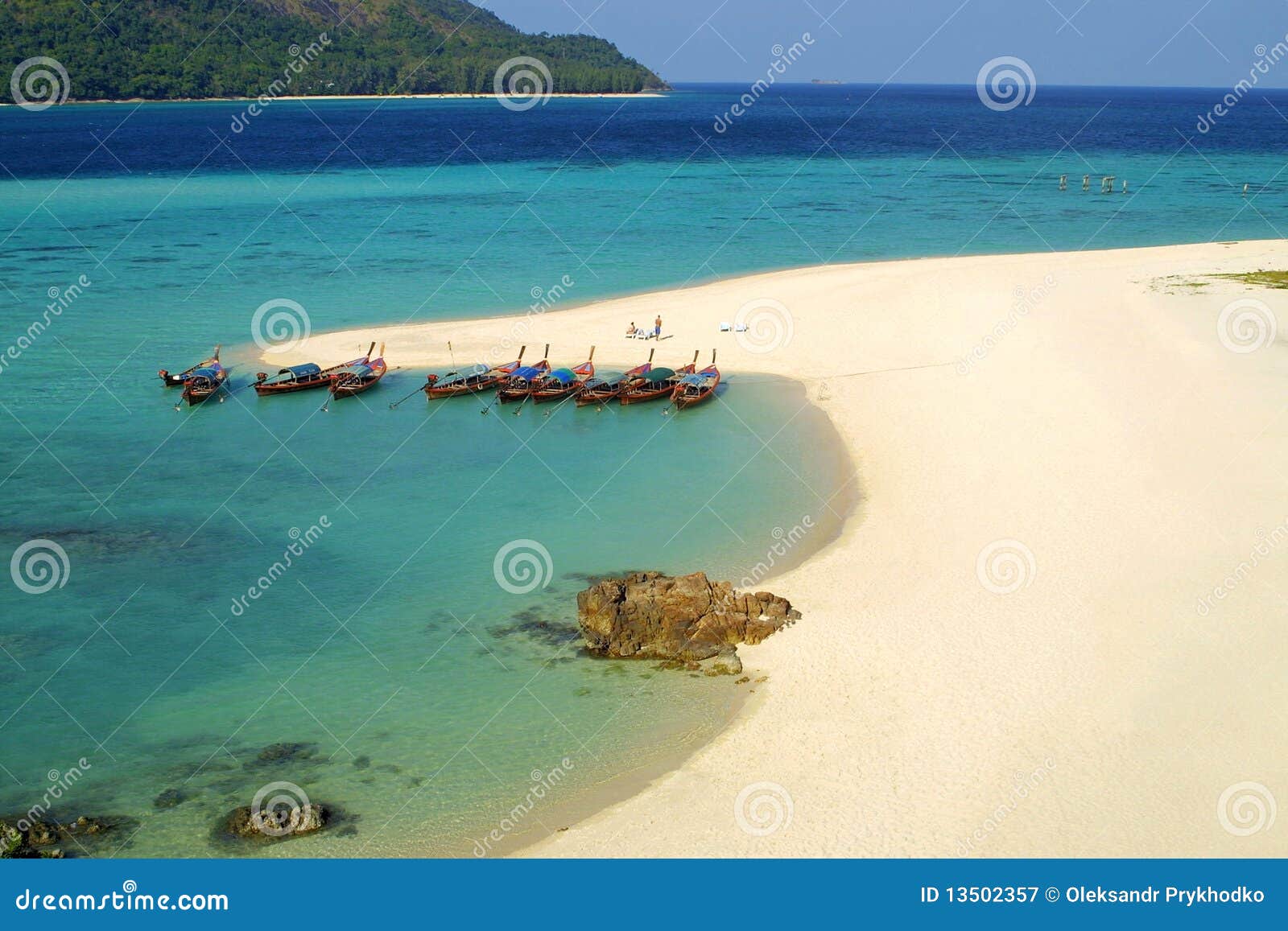 Fish Boats on a Sandy Beach of Tropical Island Stock Image - Image of ...