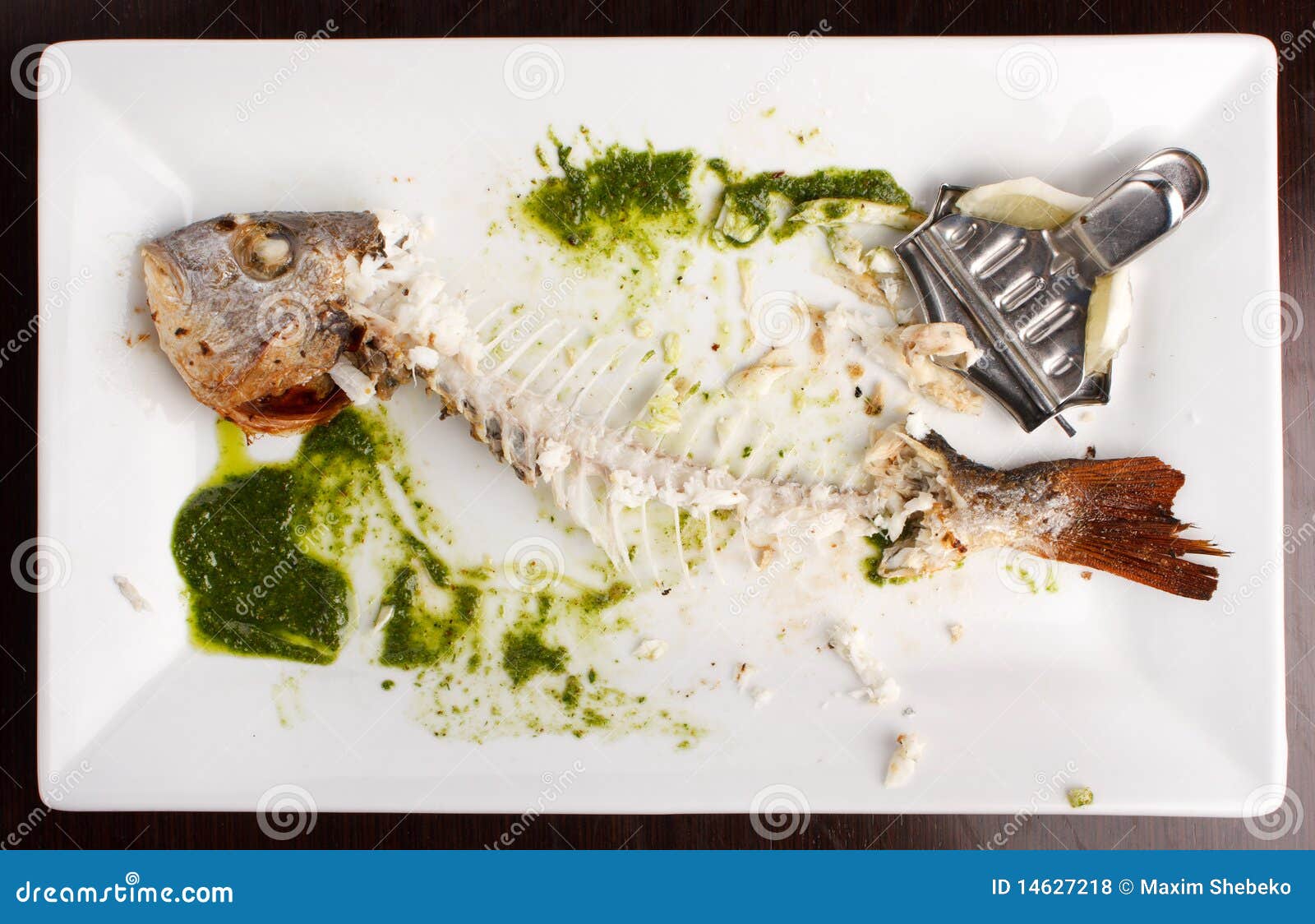 Fish bone stock photo. Image of meal, cuisine, dine, lunch - 14627218