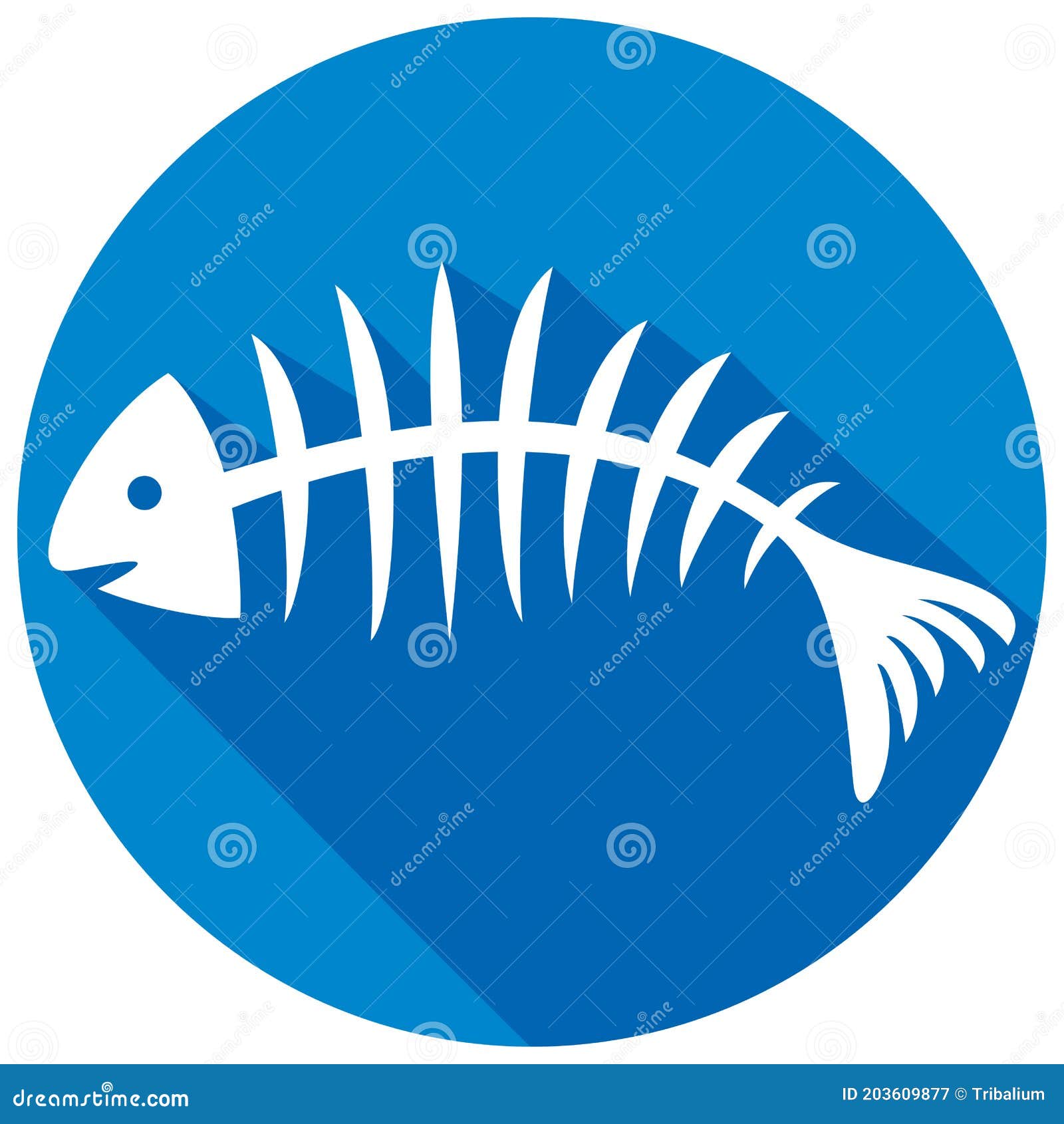 Fish Bone Flat Icon Skeleton Stock Vector - Illustration of design ...