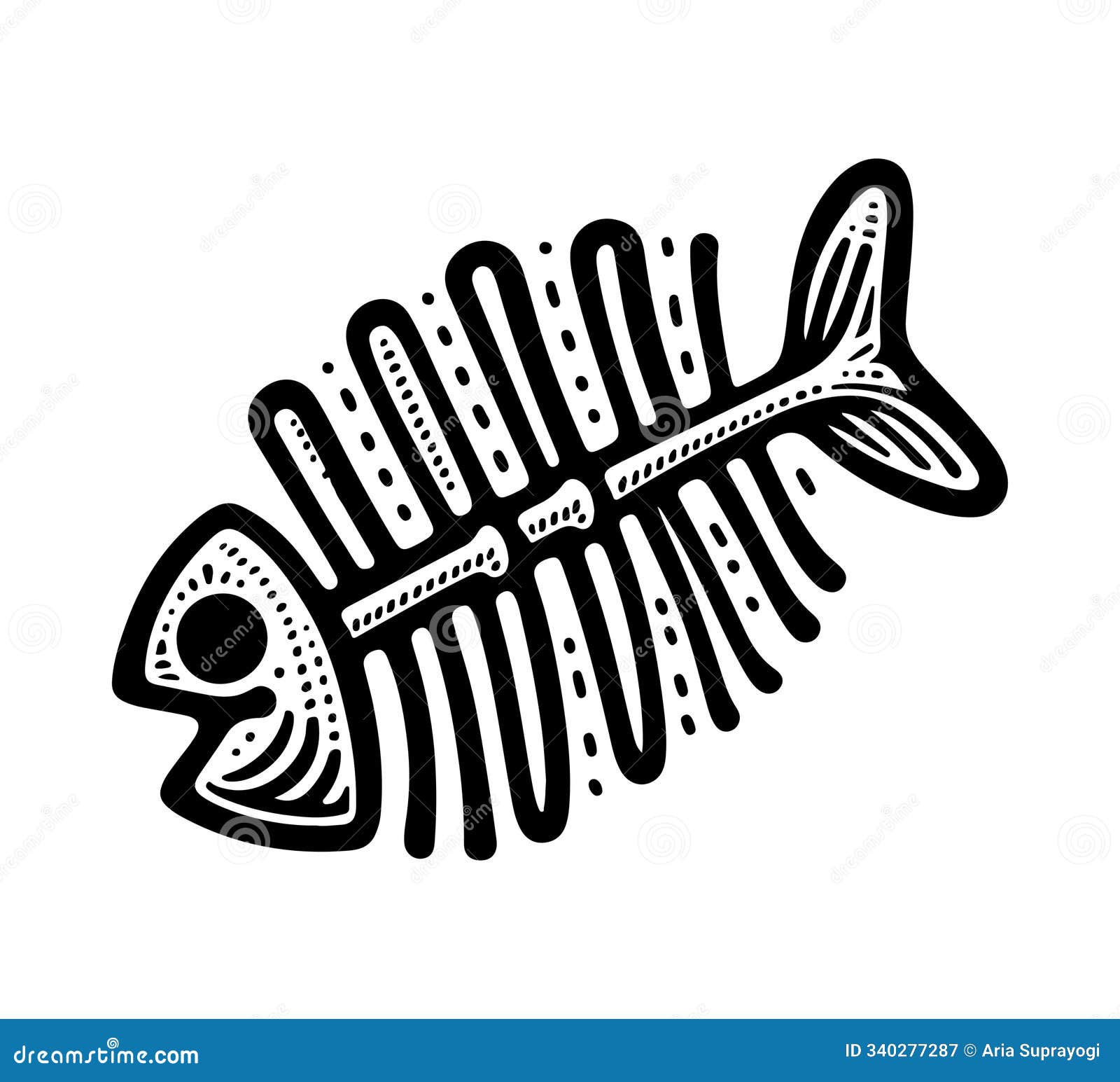 Fish Bone Hand Drawn Vector Stock Illustration - Illustration of sketch ...