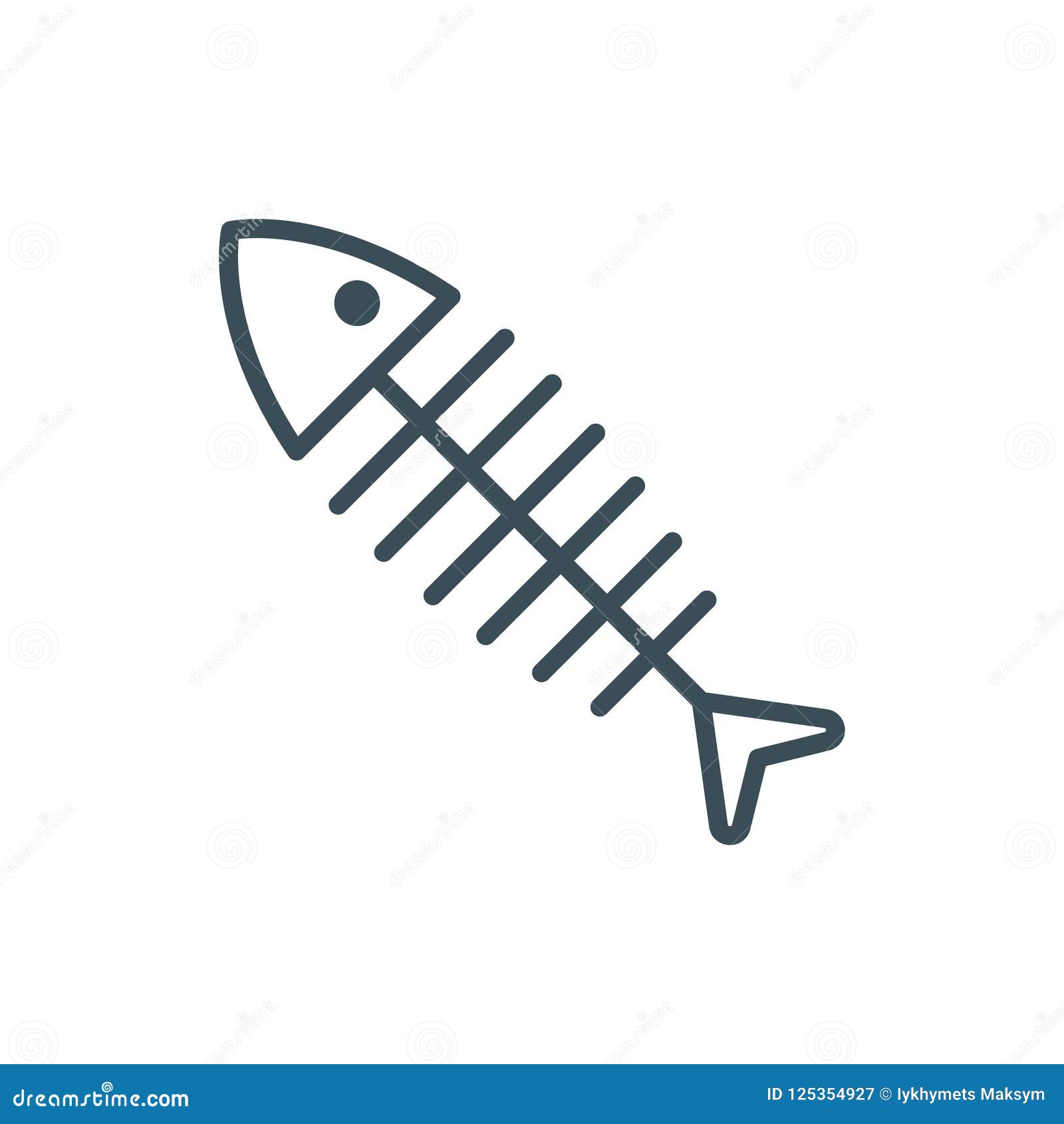 Fish bone icon stock illustration. Illustration of head - 125354927