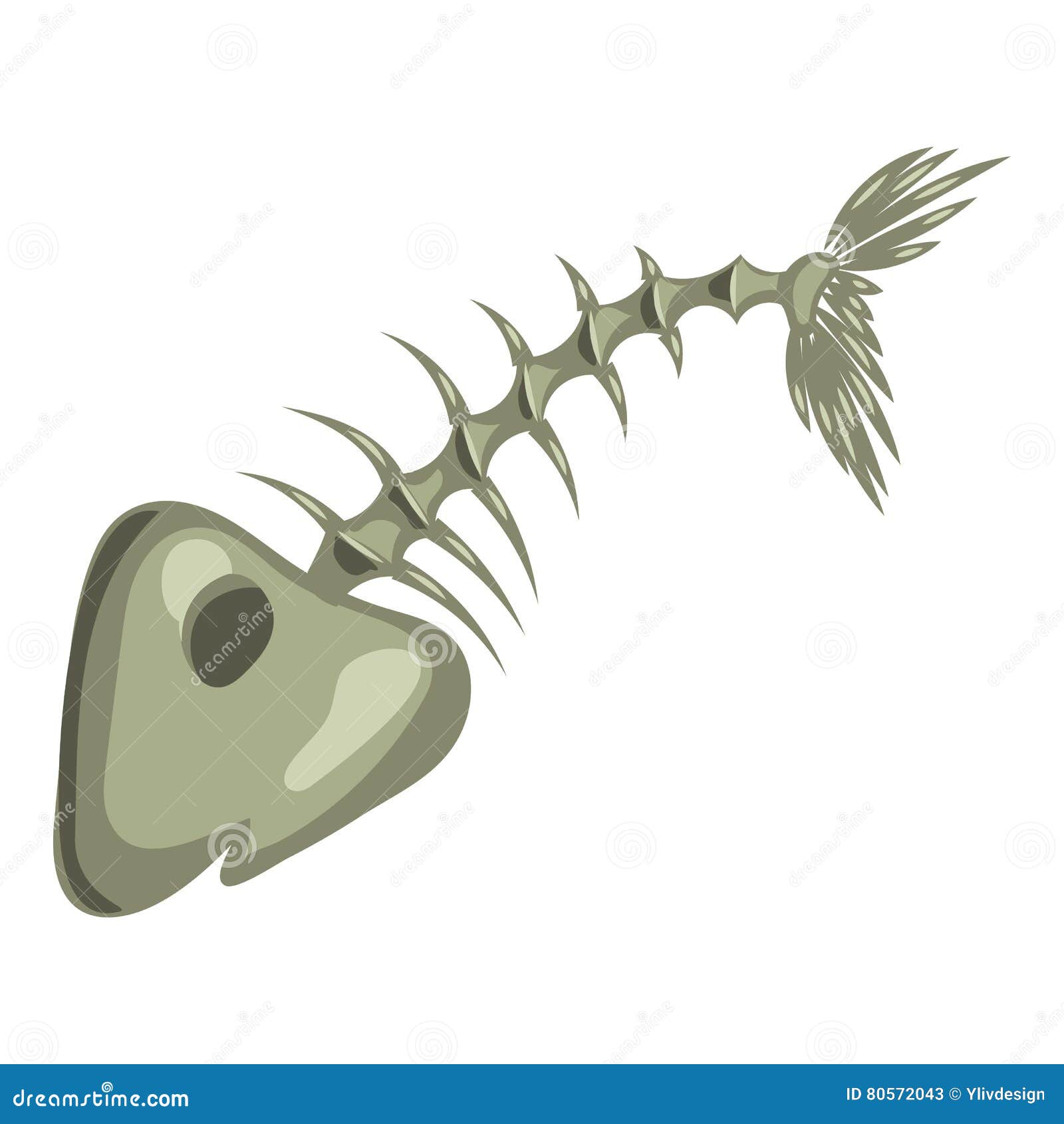 Fish Bone Icon, Cartoon Style Stock Vector - Illustration of cartoon ...
