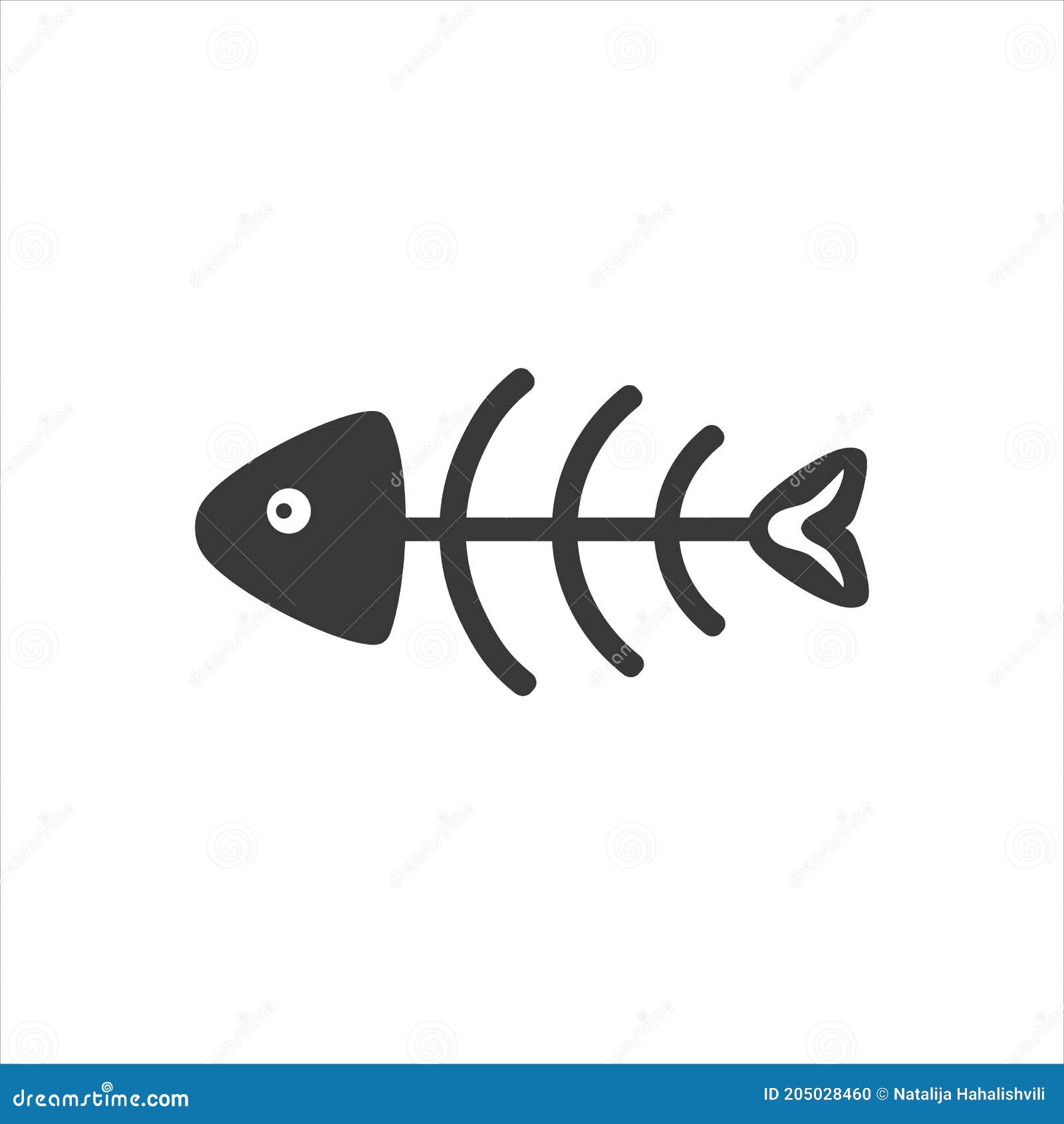 Fish Bone Icon in Flat Style. Vector Illustration Stock Vector ...