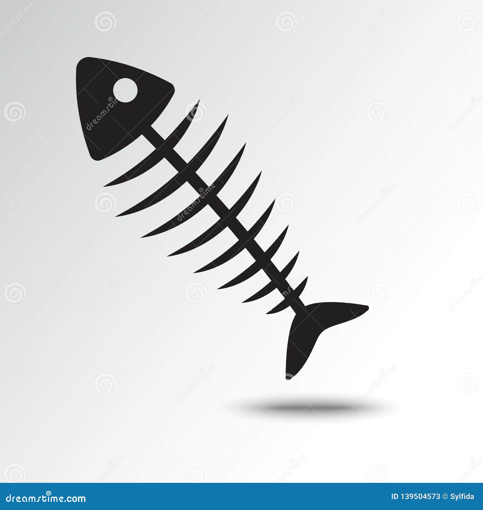 Fish Bone Icon. Vector Illustration Stock Illustration - Illustration ...