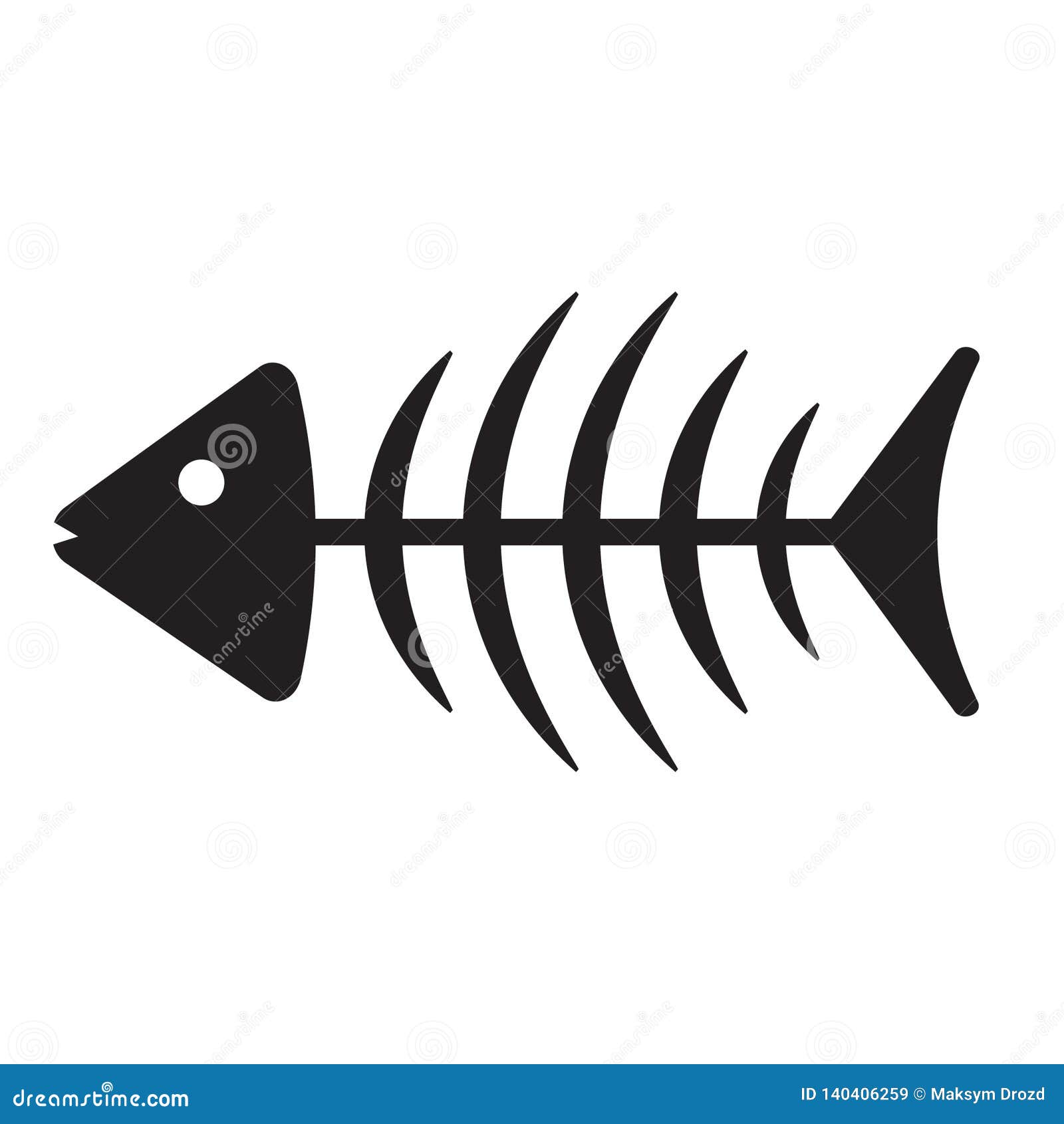 Fish bone icon stock illustration. Illustration of nature - 140406259
