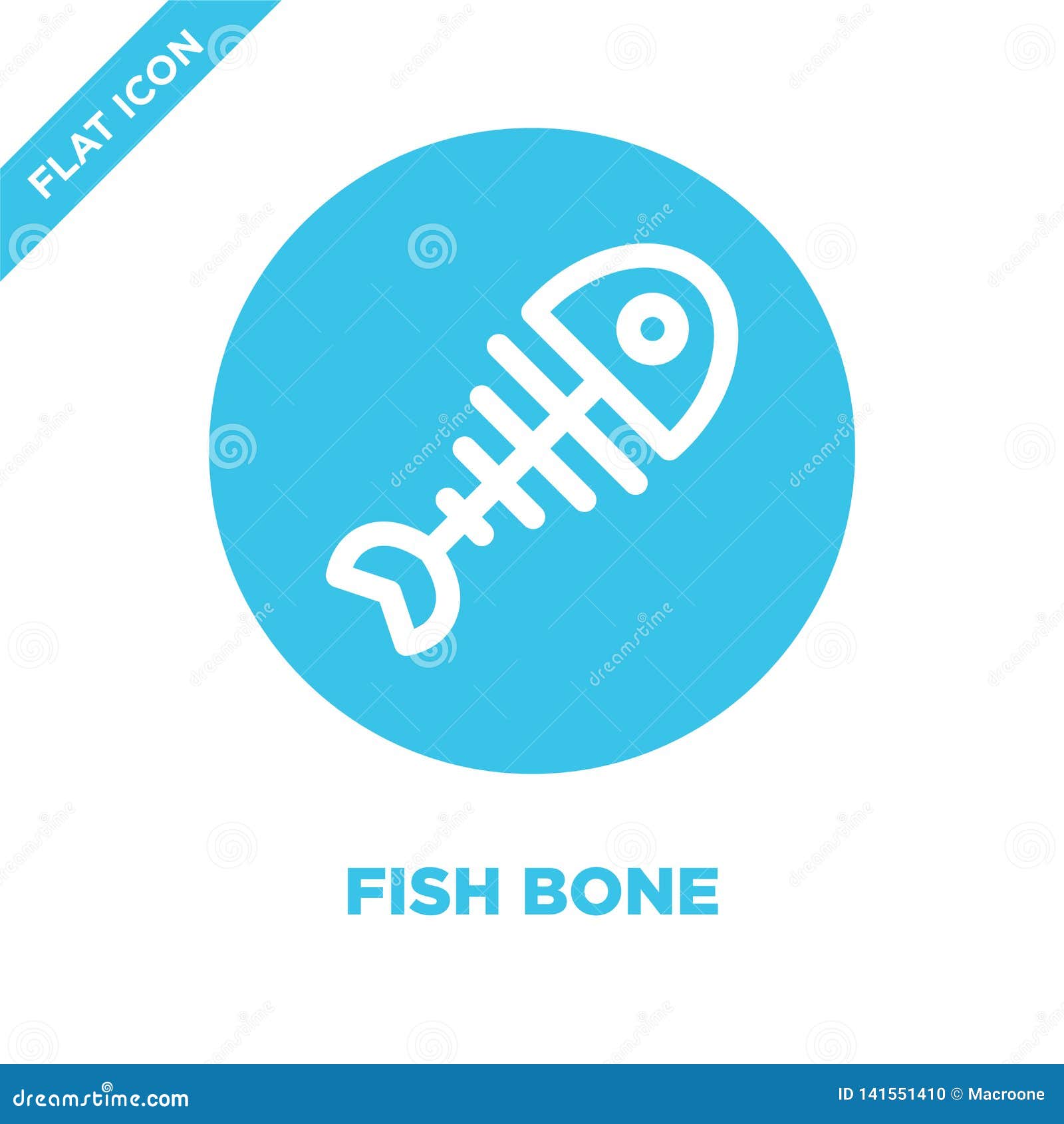 Fish Bone Icon Vector. Thin Line Fish Bone Outline Icon Vector ...