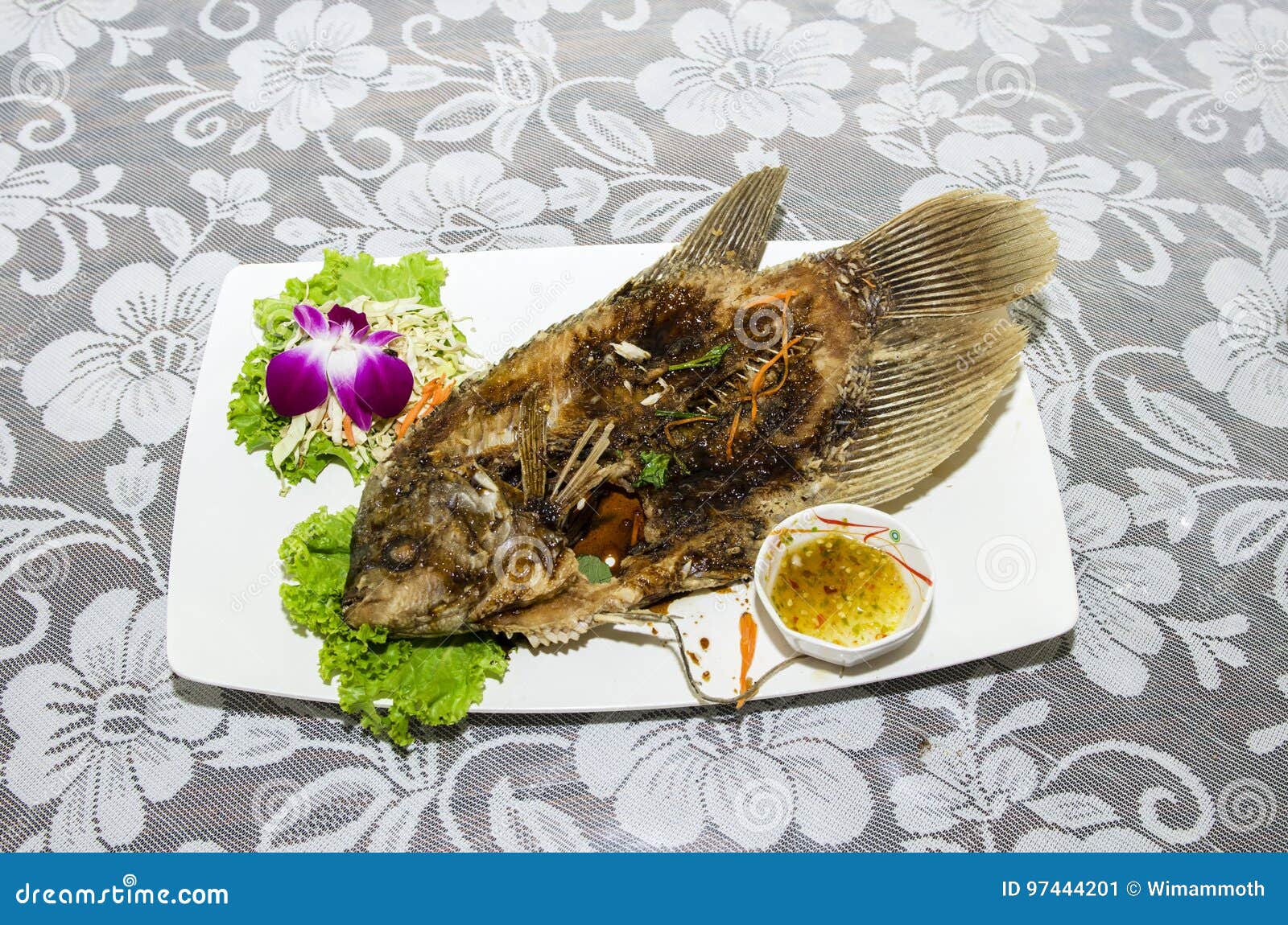 Fish bone after meal stock image. Image of seafood, rotten - 97444201