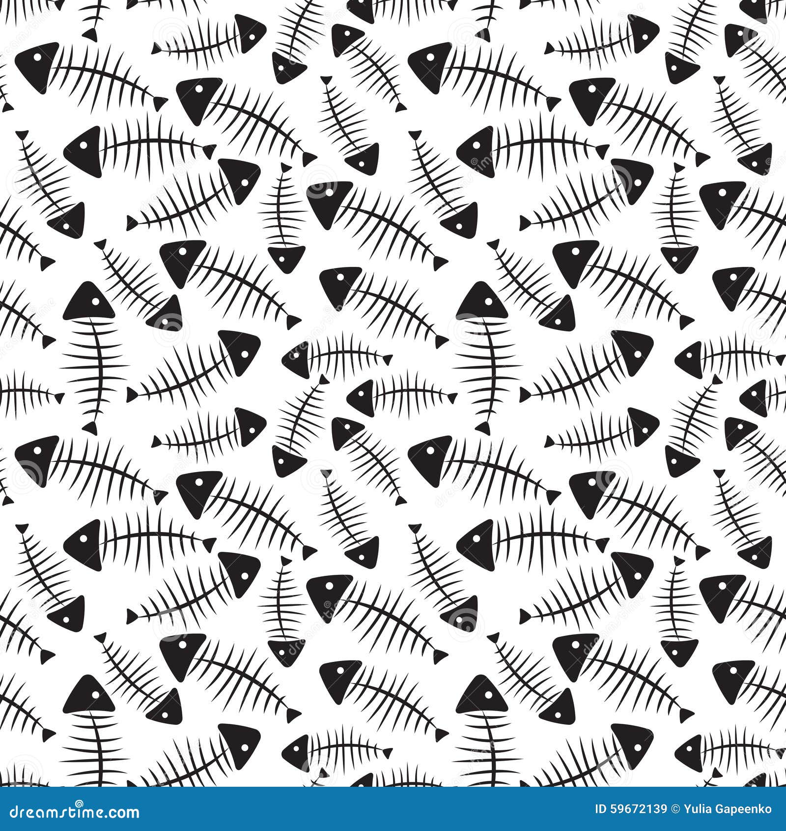 Fish Bone Seamless Pattern Background Vector Stock Vector ...