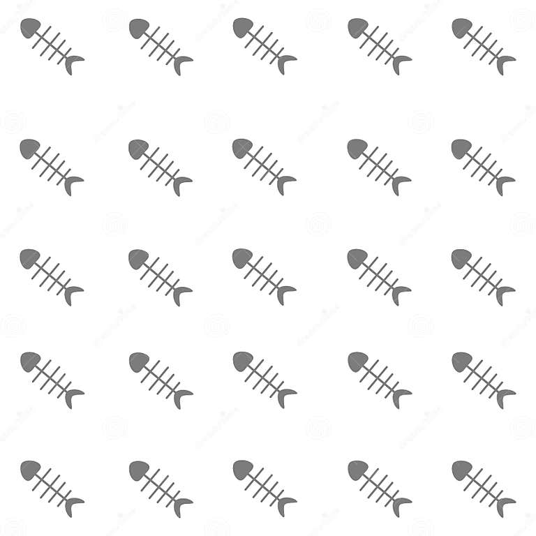 Fish Bone Seamless Pattern stock illustration. Illustration of graphic ...