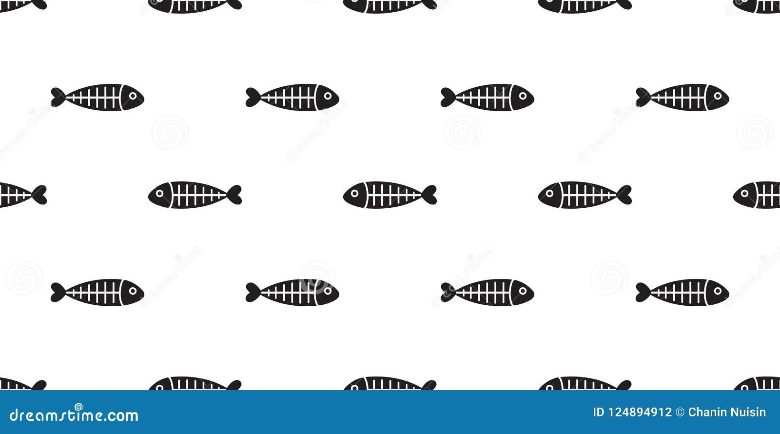 Fish Bone Seamless Pattern Shark Fin Scarf Isolated Wallpaper ...