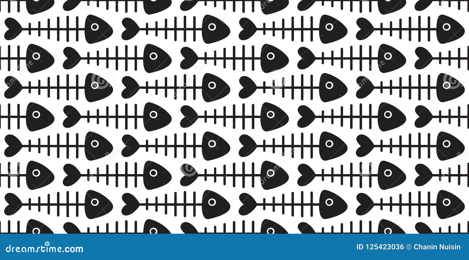 Fish Bone Seamless Pattern Shark Salmon Isolated Wallpaper Background ...