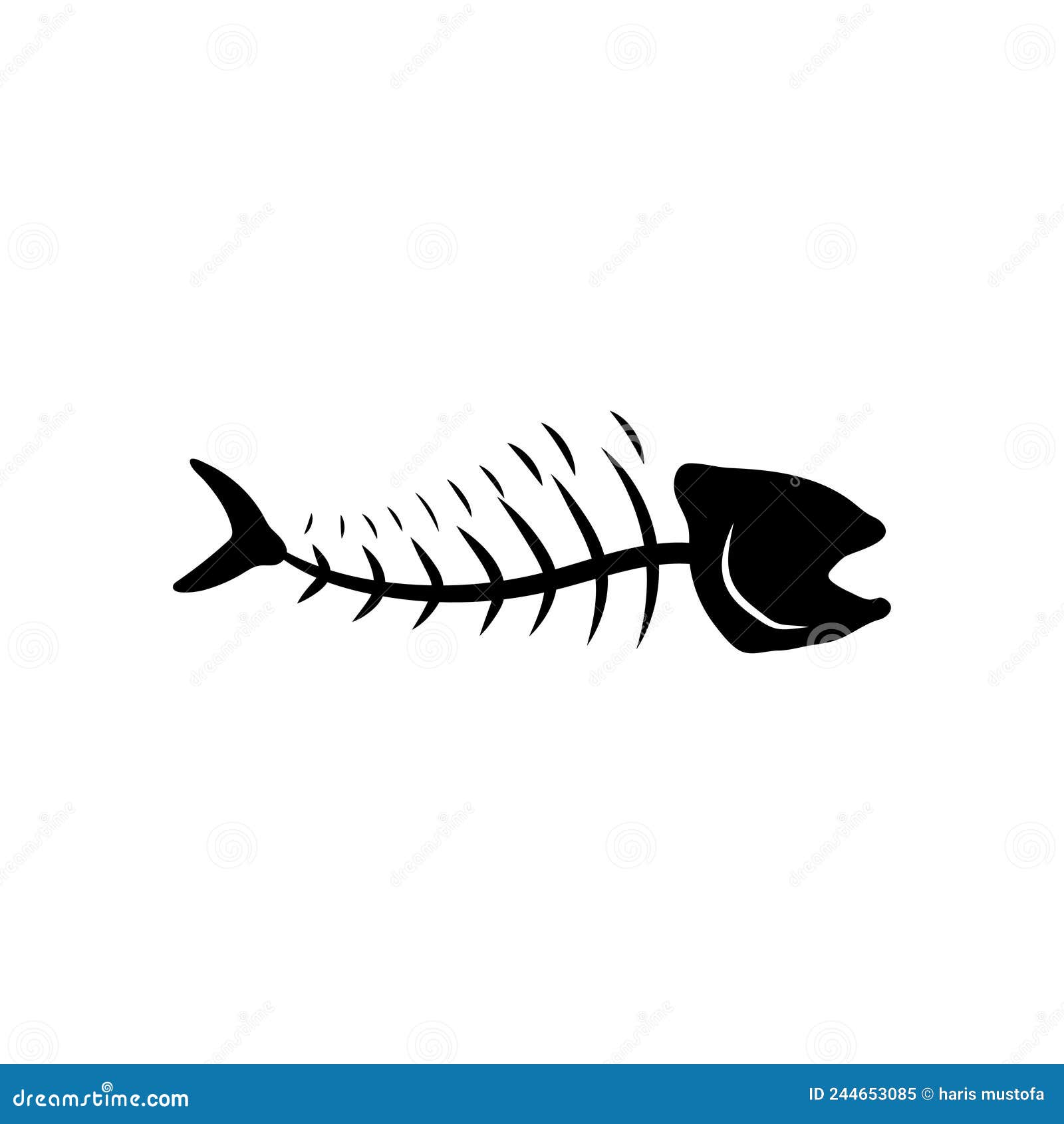 Fish Bone Silhouette Icon Vector Design Template Stock Illustration ...