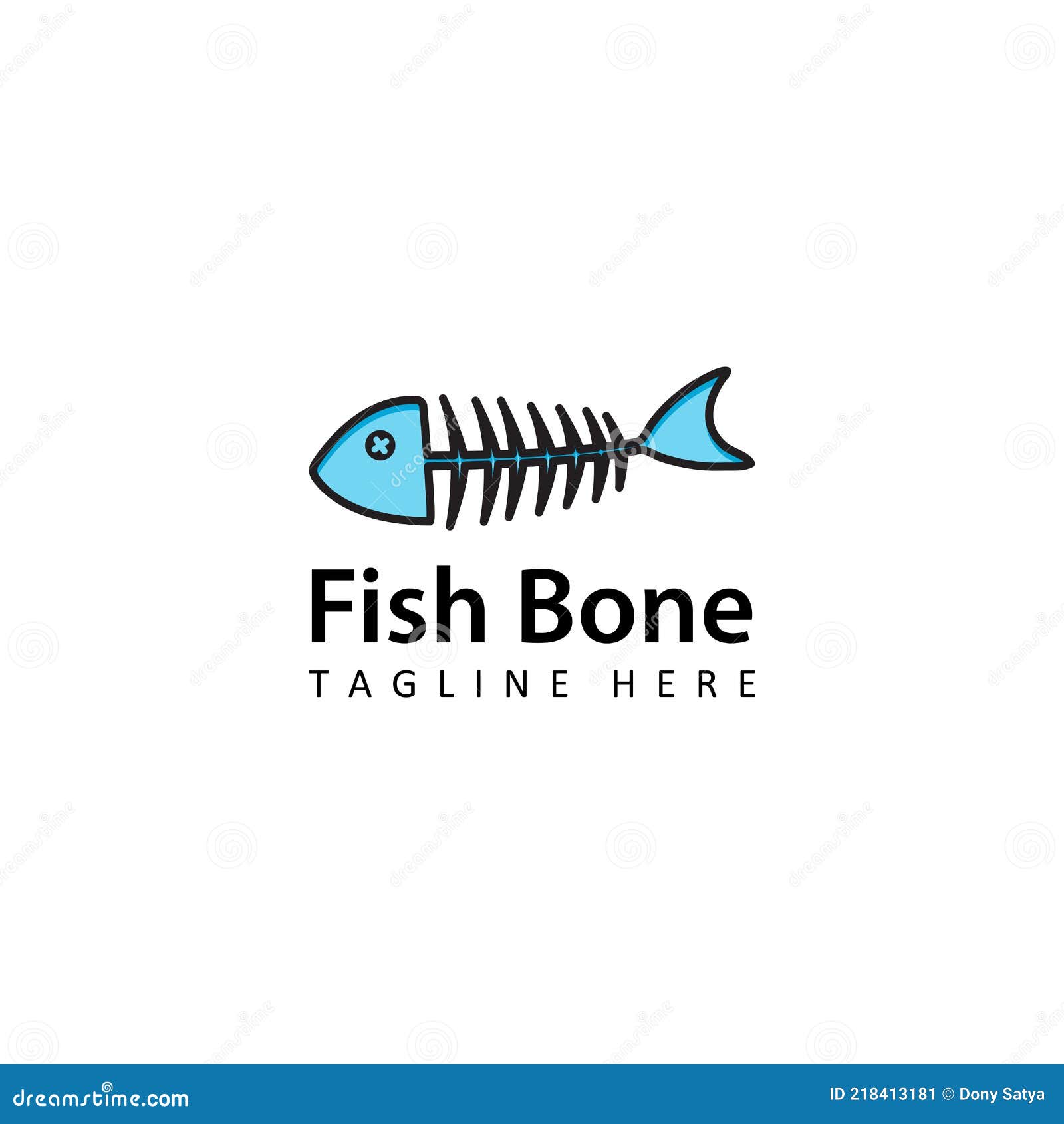 Fish Bone Skeleton Logo Template Design Vector Stock Vector ...