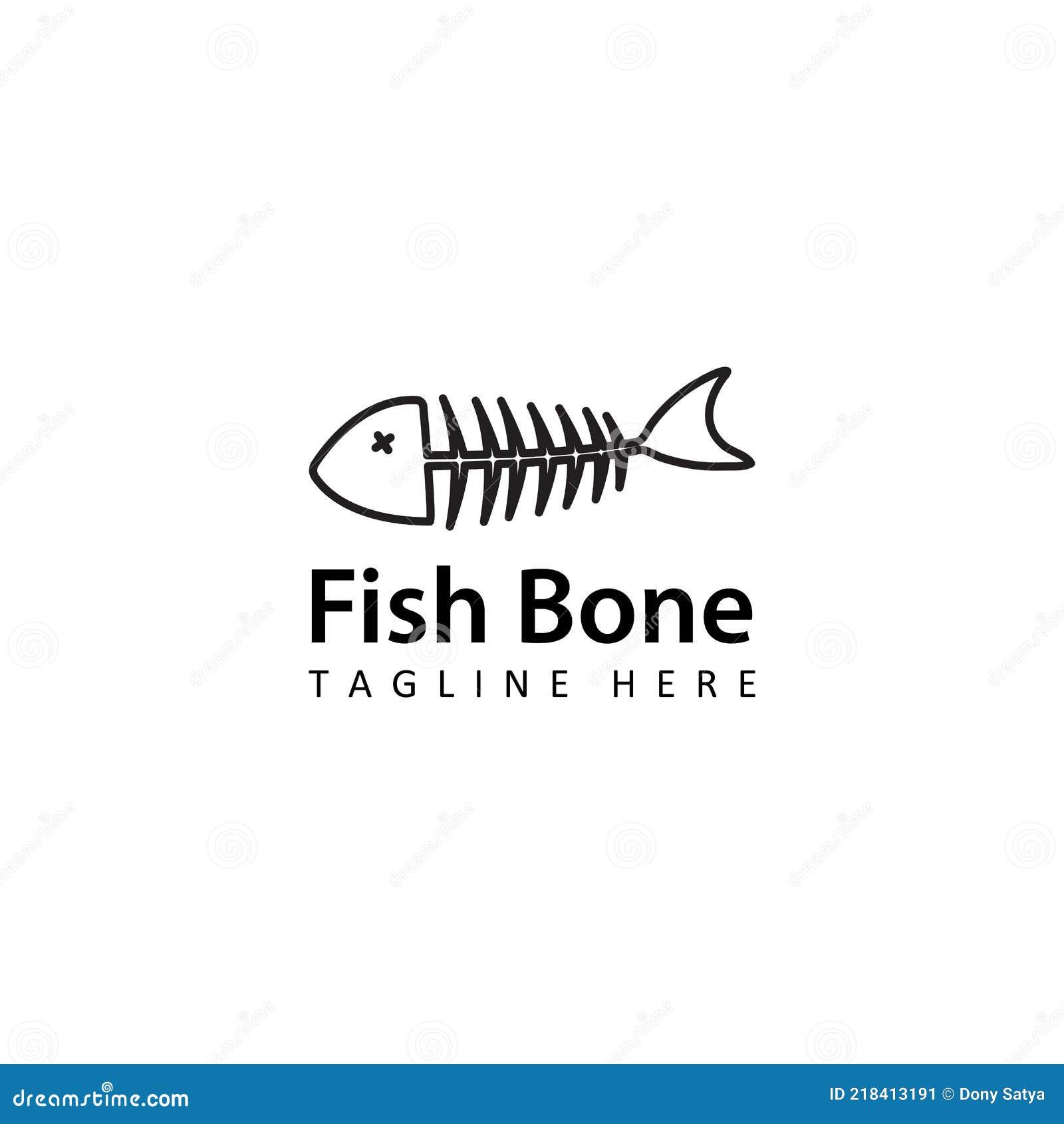 Fish Bone Skeleton Logo Template Design Vector Stock Vector ...