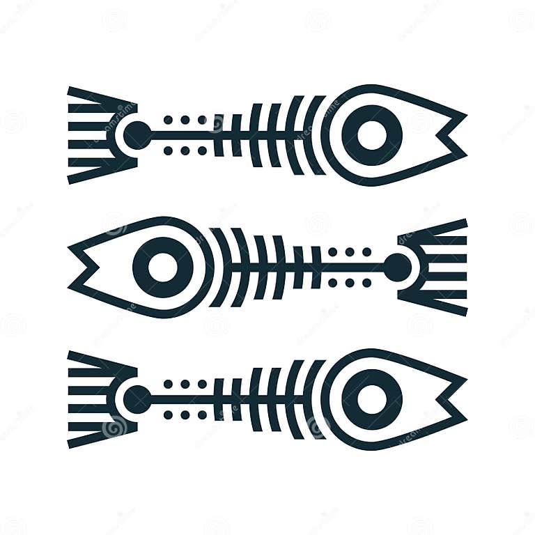 Fish Bone Tattoo. Vector Illustration Decorative Design Stock Vector ...
