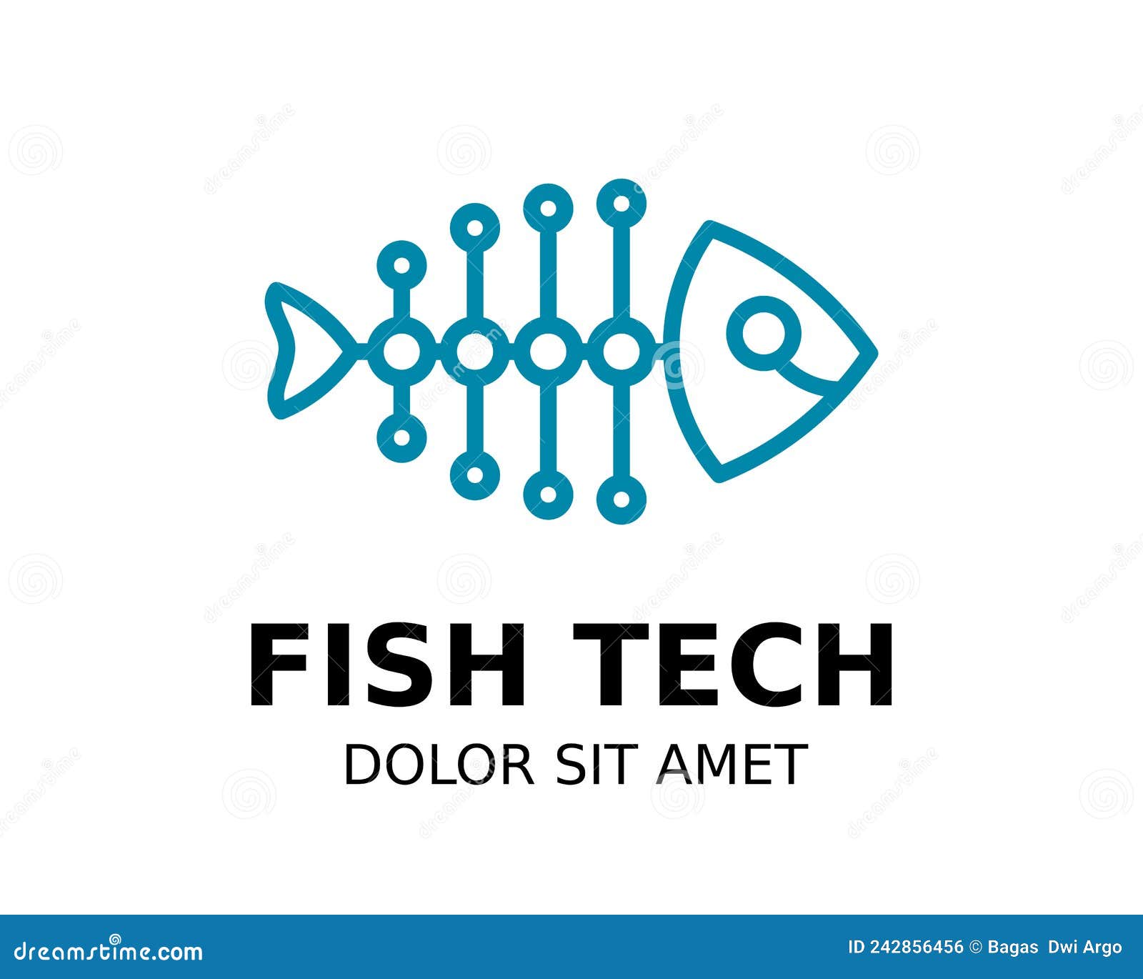 Fish-bone Tech Logo Template Design in Vector Illustration Stock Vector ...
