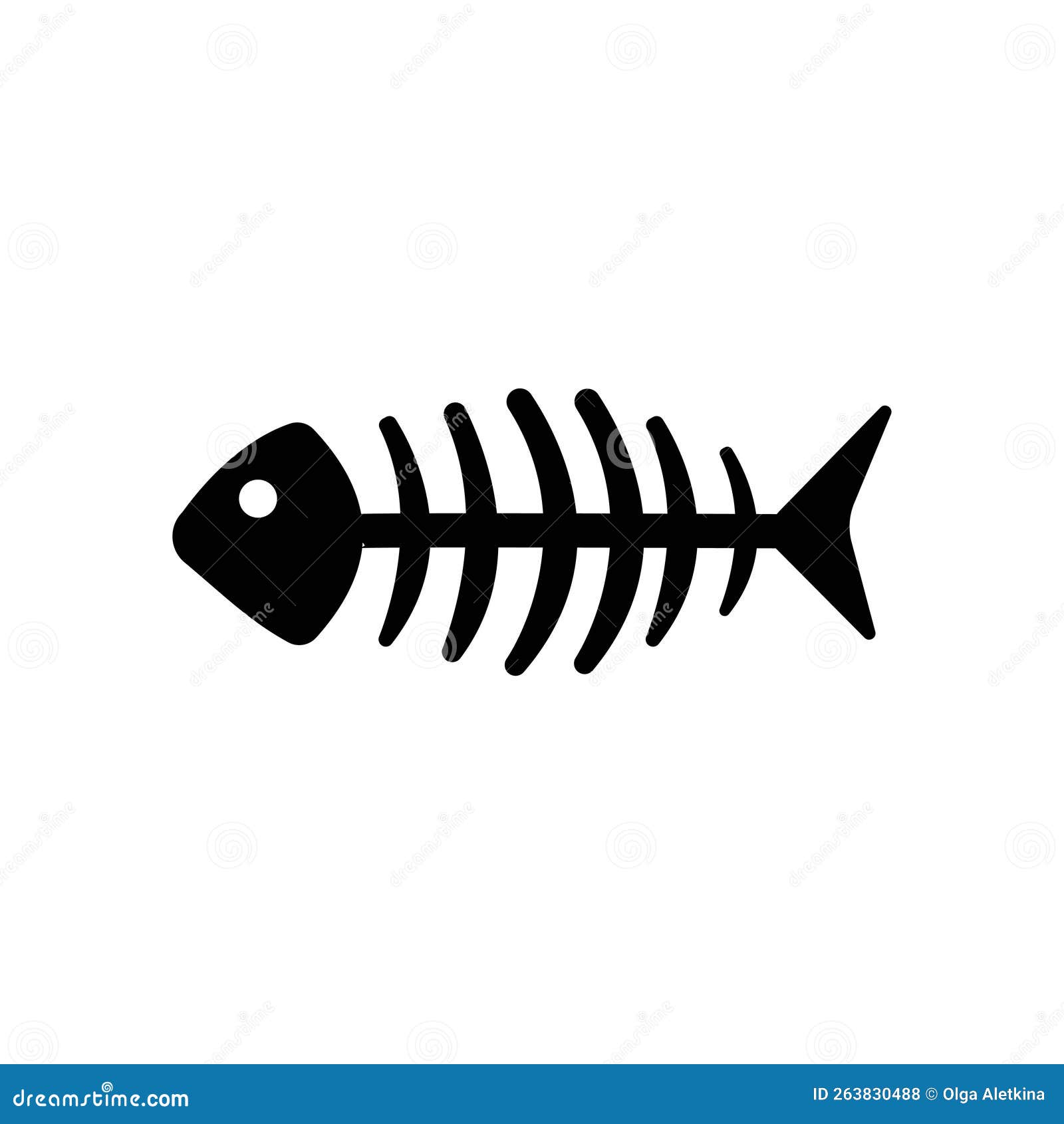 Fish Bone Vector Icon. Vector Illustration. Fish Bone Icon on White ...