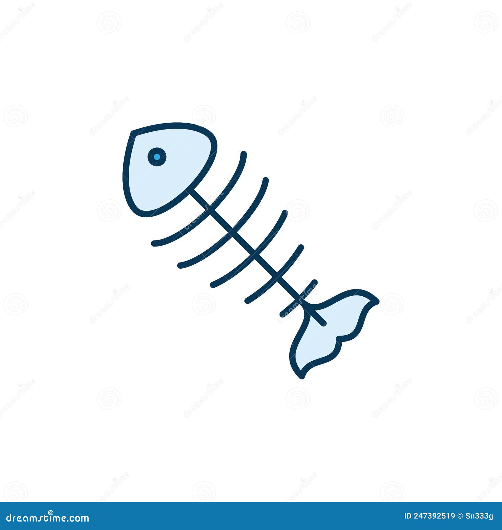 Fish Bone Vector Water Pollution Concept Modern Icon or Symbol Stock ...