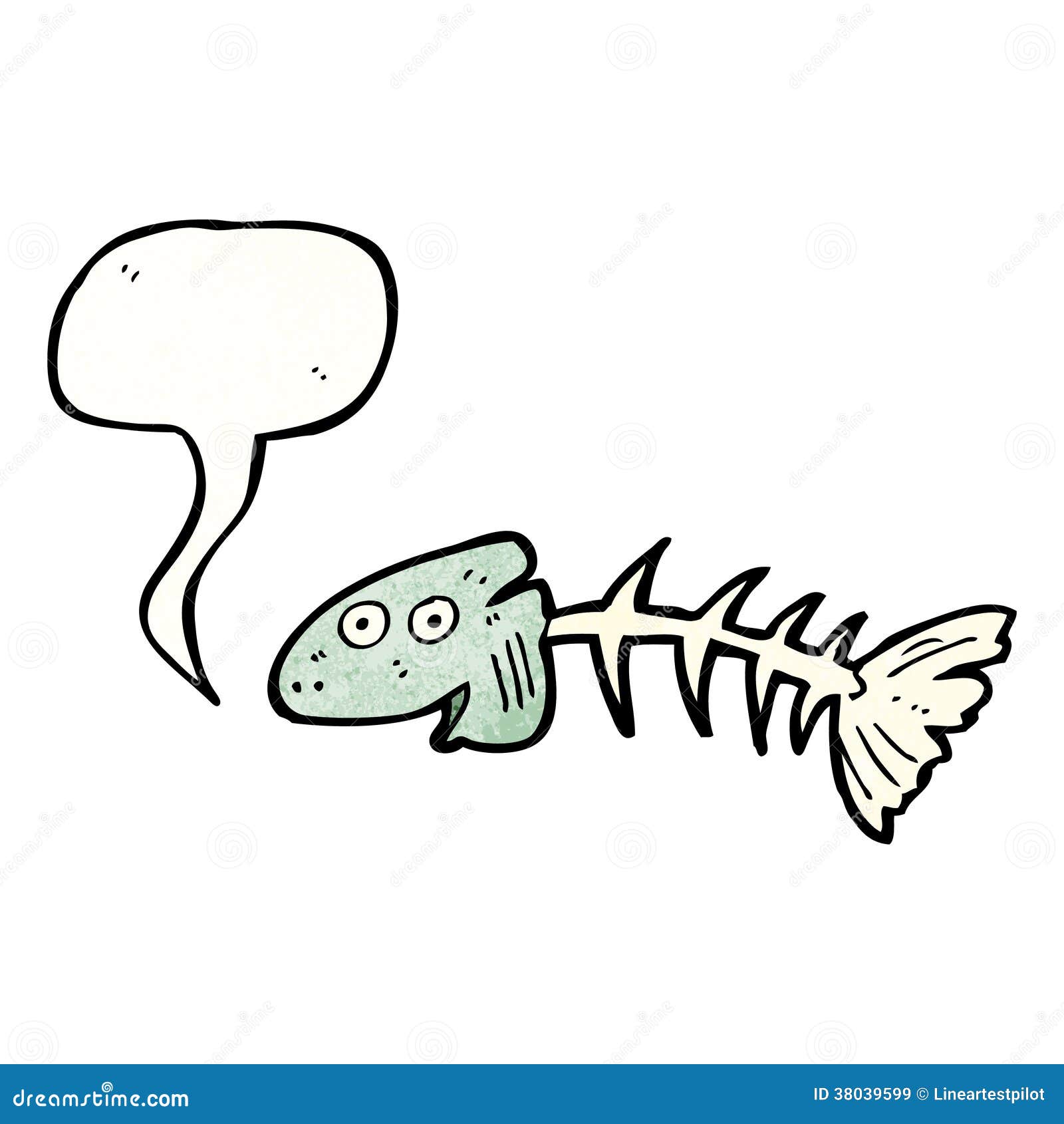 Fish bones cartoon stock vector. Illustration of drawn - 38039599