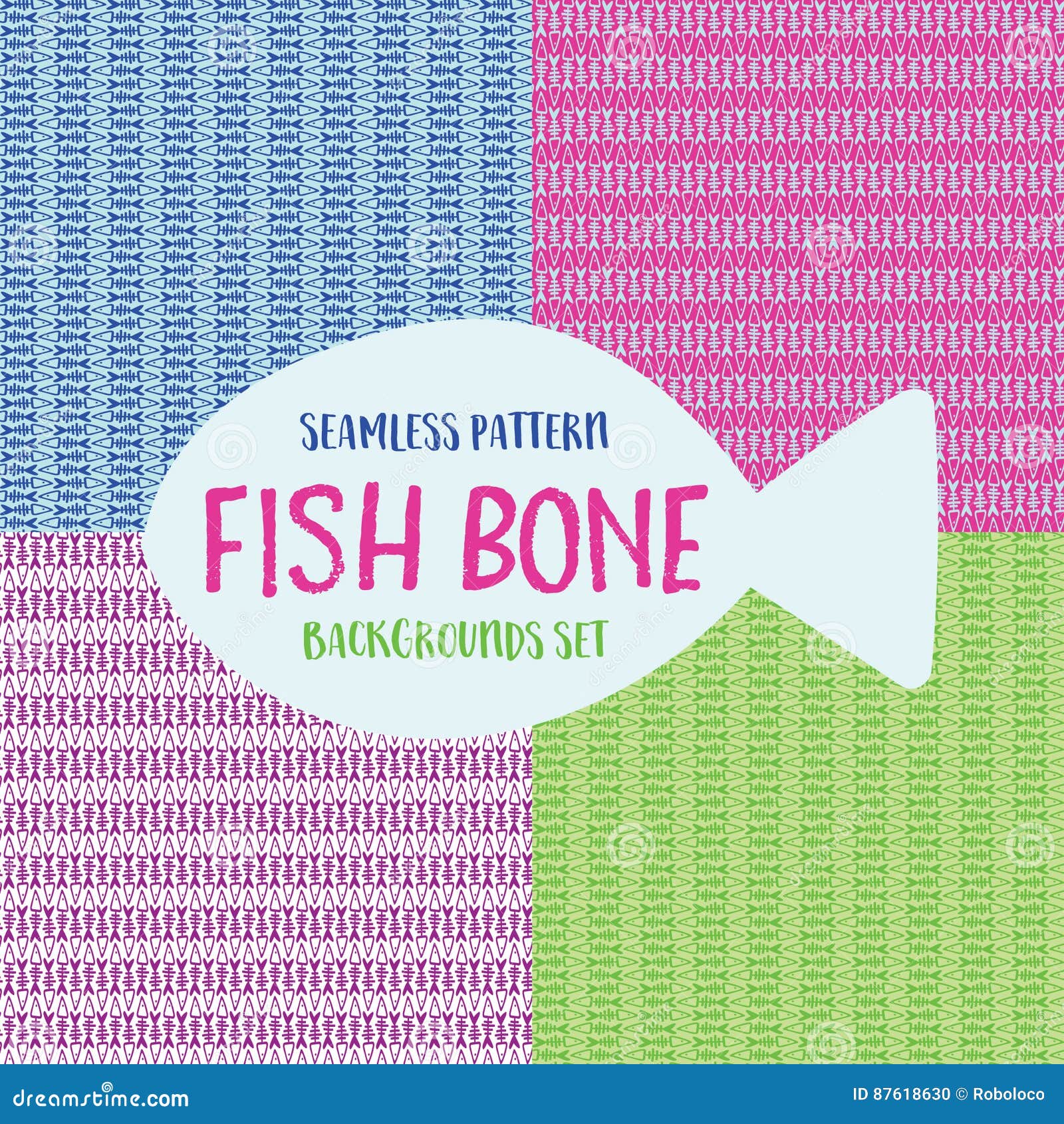 Fish bones pattern stock illustration. Illustration of bones - 87618630