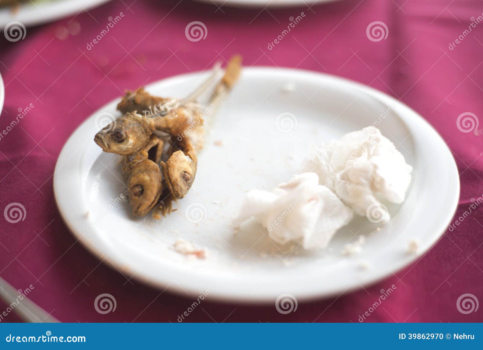 Fish Bones Plate Stock Photos - Royalty Free Images