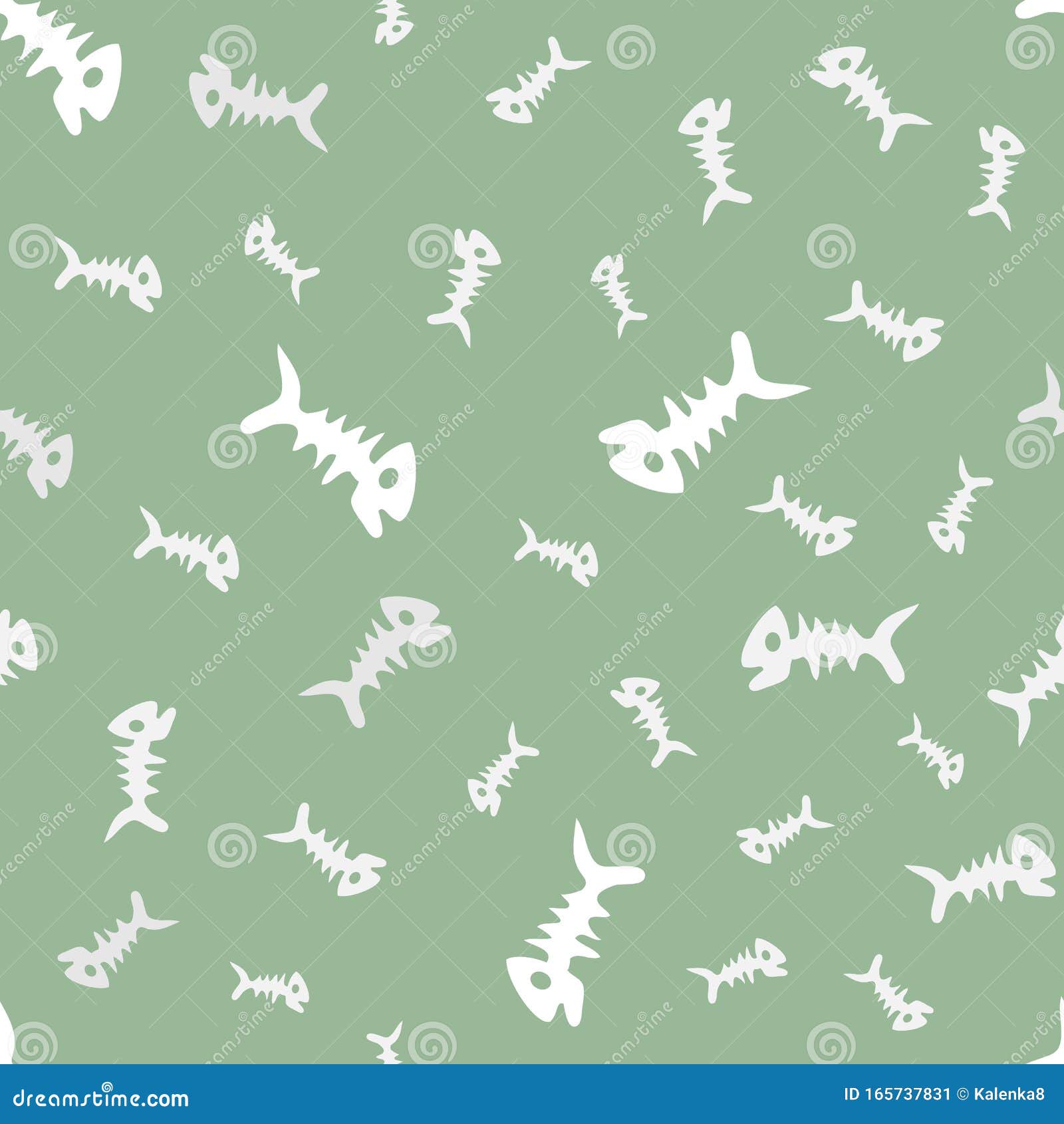 Cartoon Dead Fish Bones