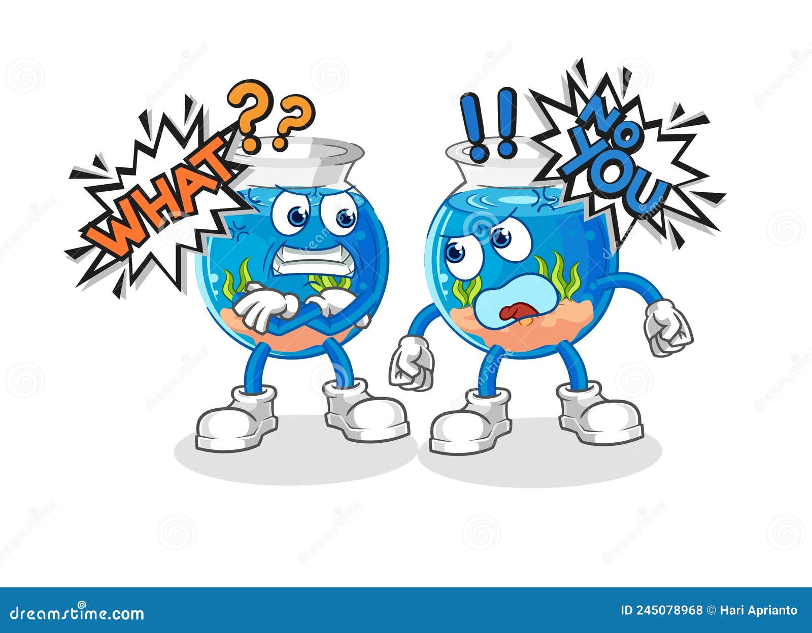 Fish Bowl Arguing Each Other Cartoon Vector Stock Vector - Illustration ...