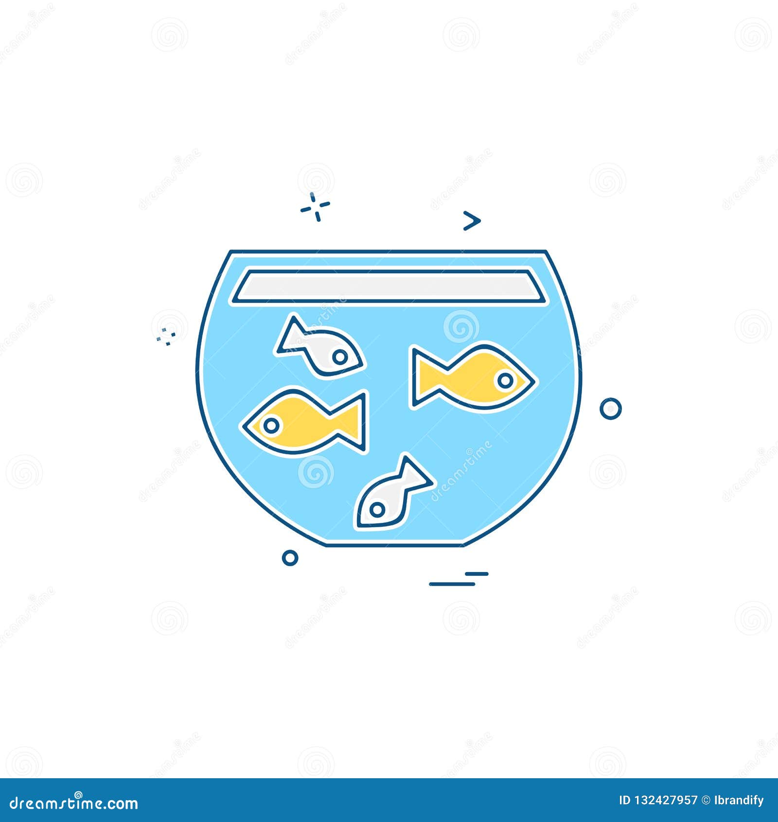 Fish Bowl Icon Design Vector Stock Vector - Illustration of cage ...