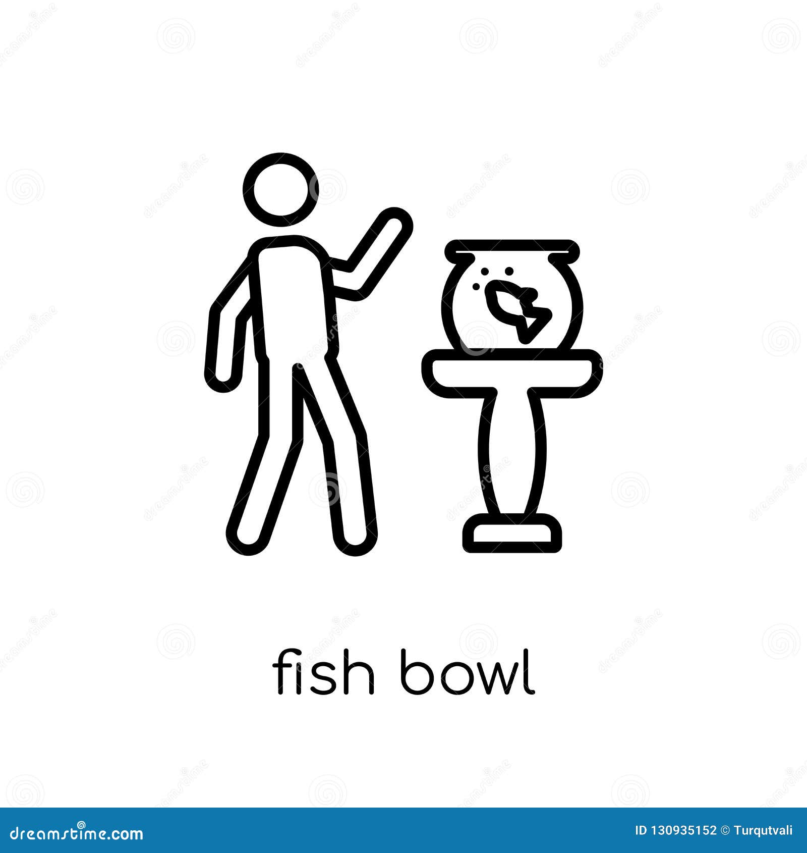 Fish Bowl Icon. Trendy Modern Flat Linear Vector Fish Bowl Icon Stock ...