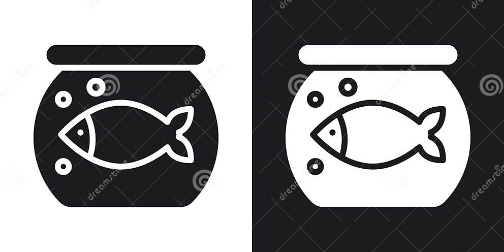 Fish bowl icon vector stock illustration. Illustration of pictogram ...