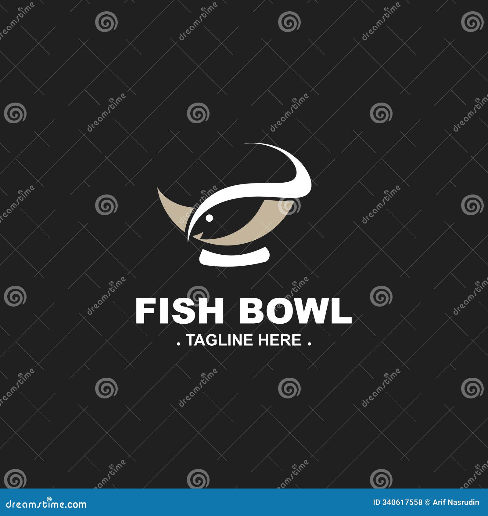 Fish Bowl Logo Design, Restaurant Logo Symbol Minimal Illustration ...