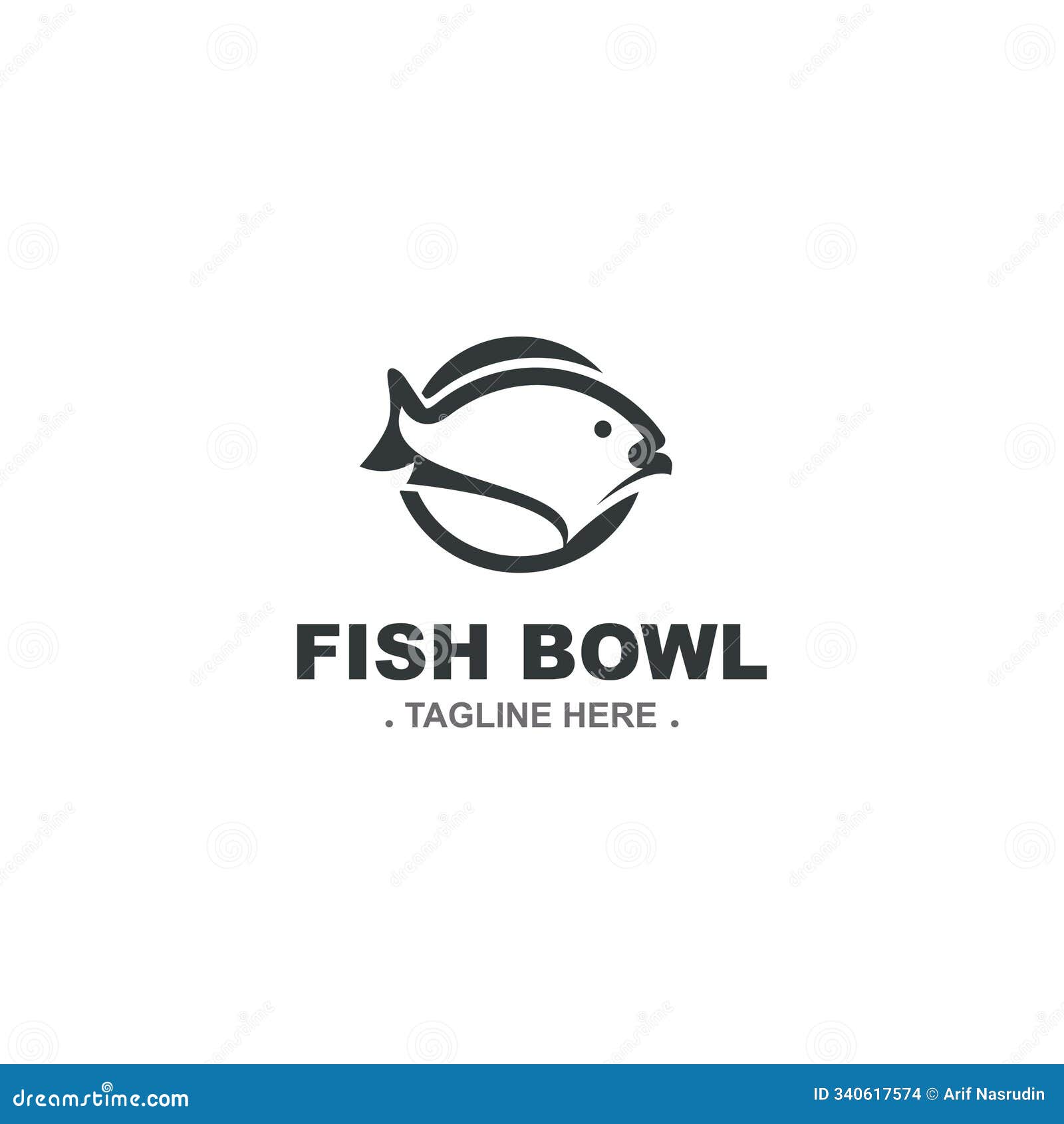 Fish Bowl Logo Design, Restaurant Logo Symbol Minimal Illustration ...