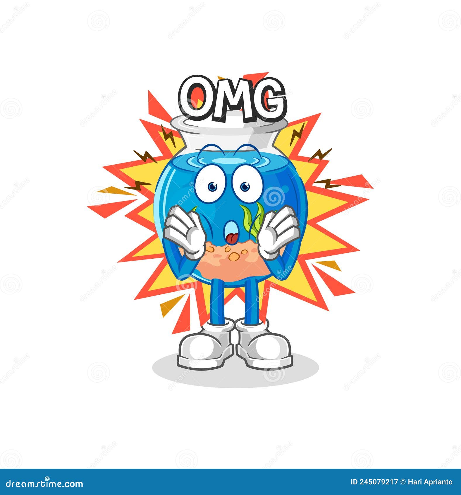 Fish Bowl Oh My God Vector. Cartoon Character Stock Vector ...