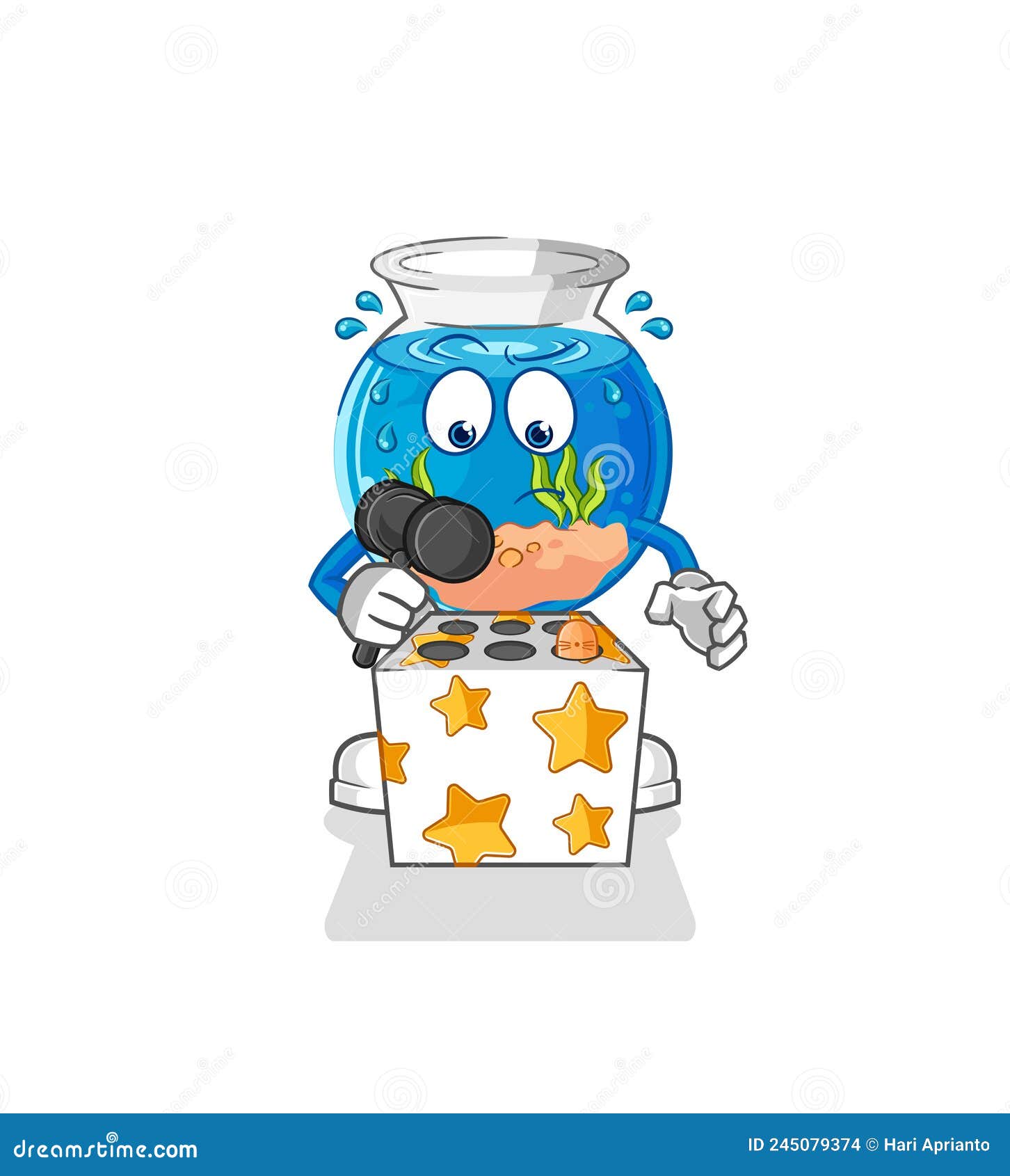 Fish Bowl Play Whack a Mole Mascot. Cartoon Vector Stock Vector ...