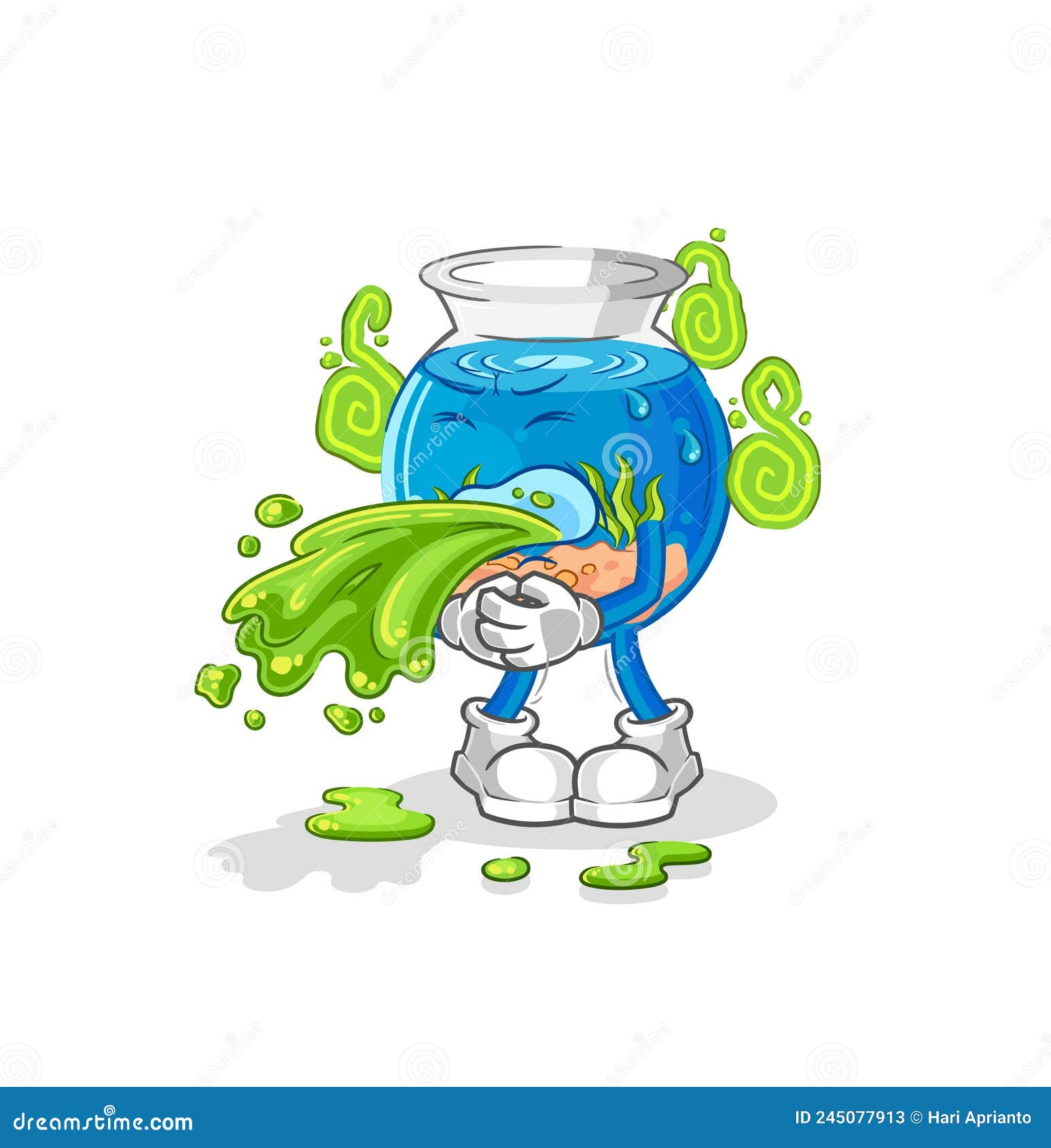 Fish Bowl Throw Up Cartoon. Cartoon Mascot Vector Stock Vector ...