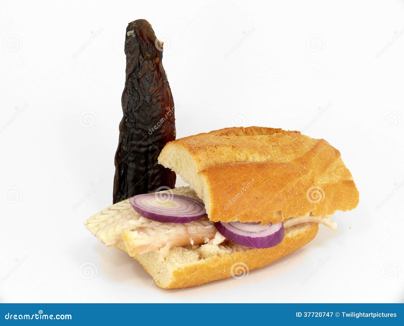 Fish bread rolls stock image. Image of fishes, roll, smoked - 37720747