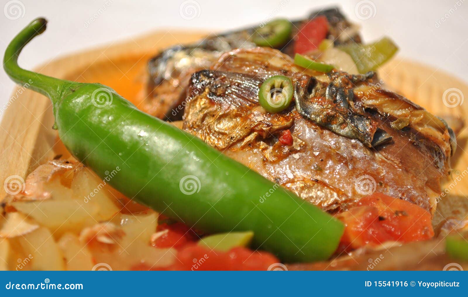 Brine Fish Plate With Vegetables. Traditional Romanian Fish Dish ...