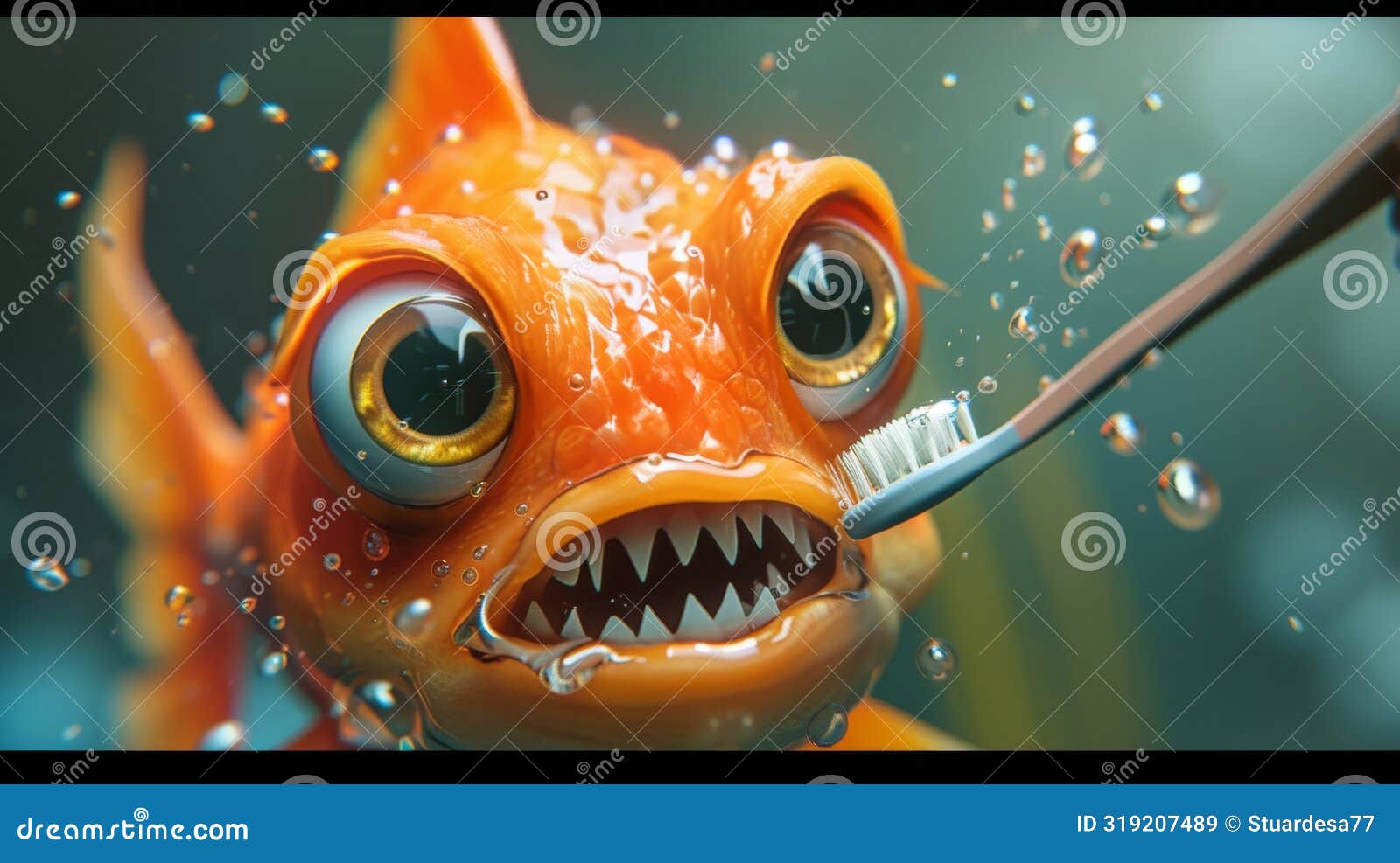 Fish Brushing Teeth Underwater Stock Image - Image of grooming ...
