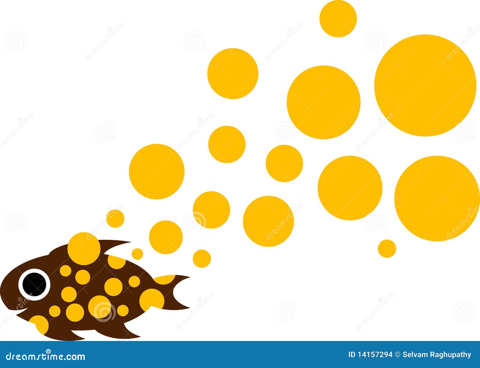Fish with bubbles stock vector. Illustration of bottom - 14157294